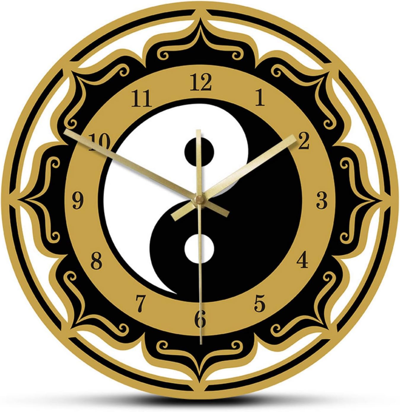 Amazon.com: 12 Inch Decor Clock Yin Yang Symbol Modern Wall Clock ...