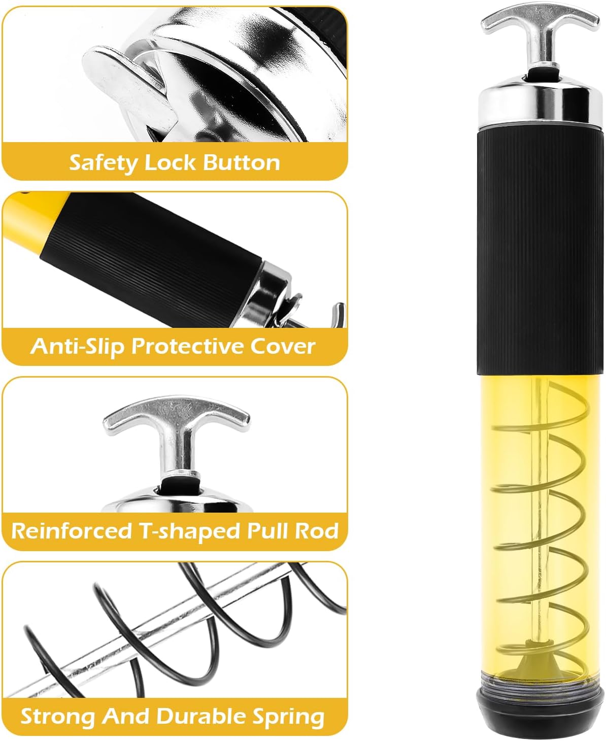 Grease Gun Pistol Grip Set: 9000 PSI 14oz Heavy Duty Grease Gun Kit ...