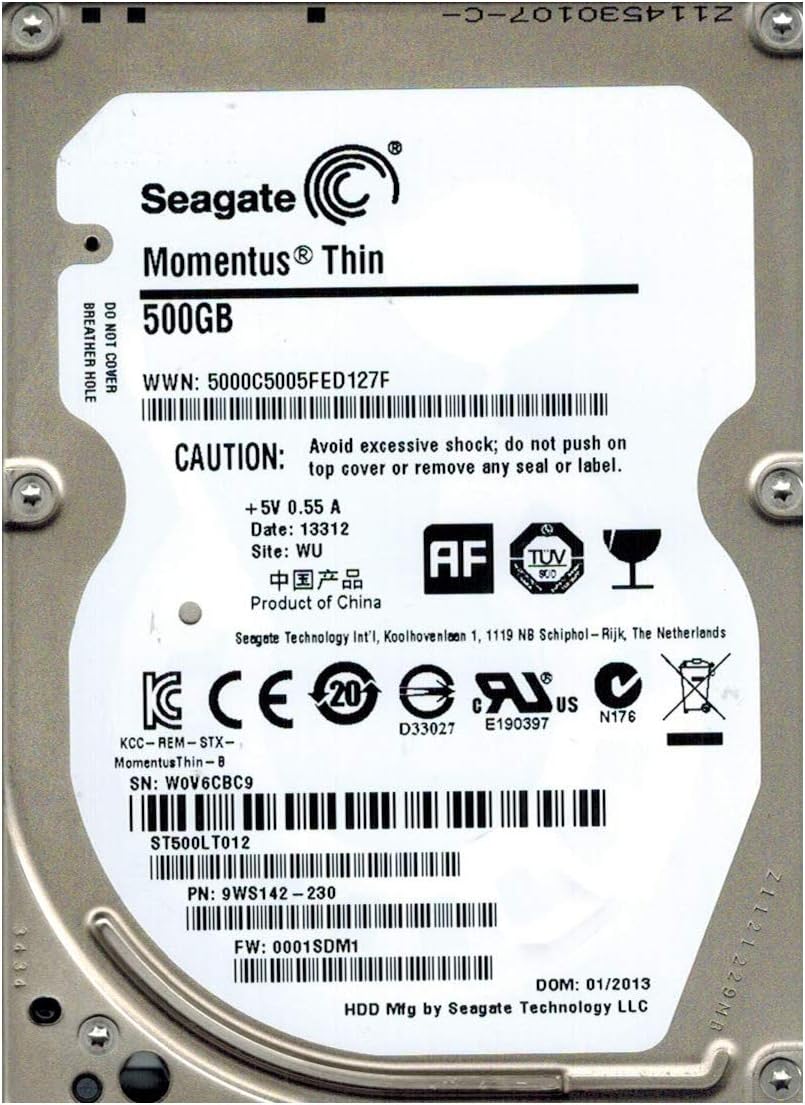 Amazon.com: Seagate Laptop Thin 5400.9 500 GB 5400RPM SATA 3Gb/s 16 MB ...
