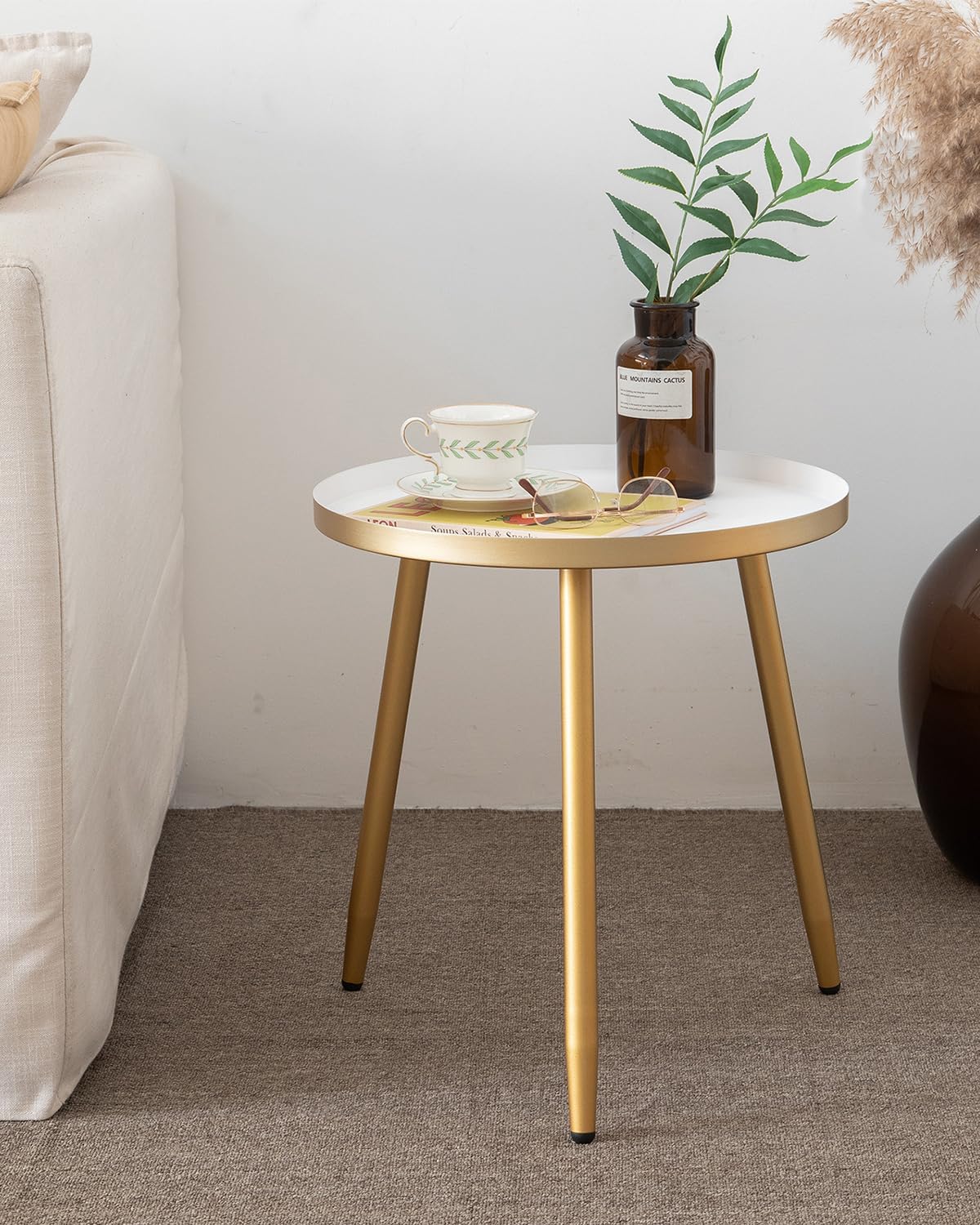 Amazon.com: Collections Etc Wooden Round Side Accent Table, 20 Diameter ...