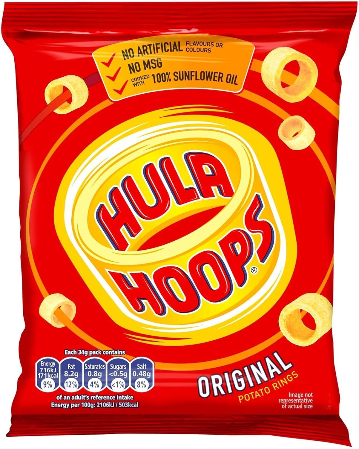 Hula Hoops Potato Crisps 32 X 34G Full Box | KV&C Packaging | (Original ...