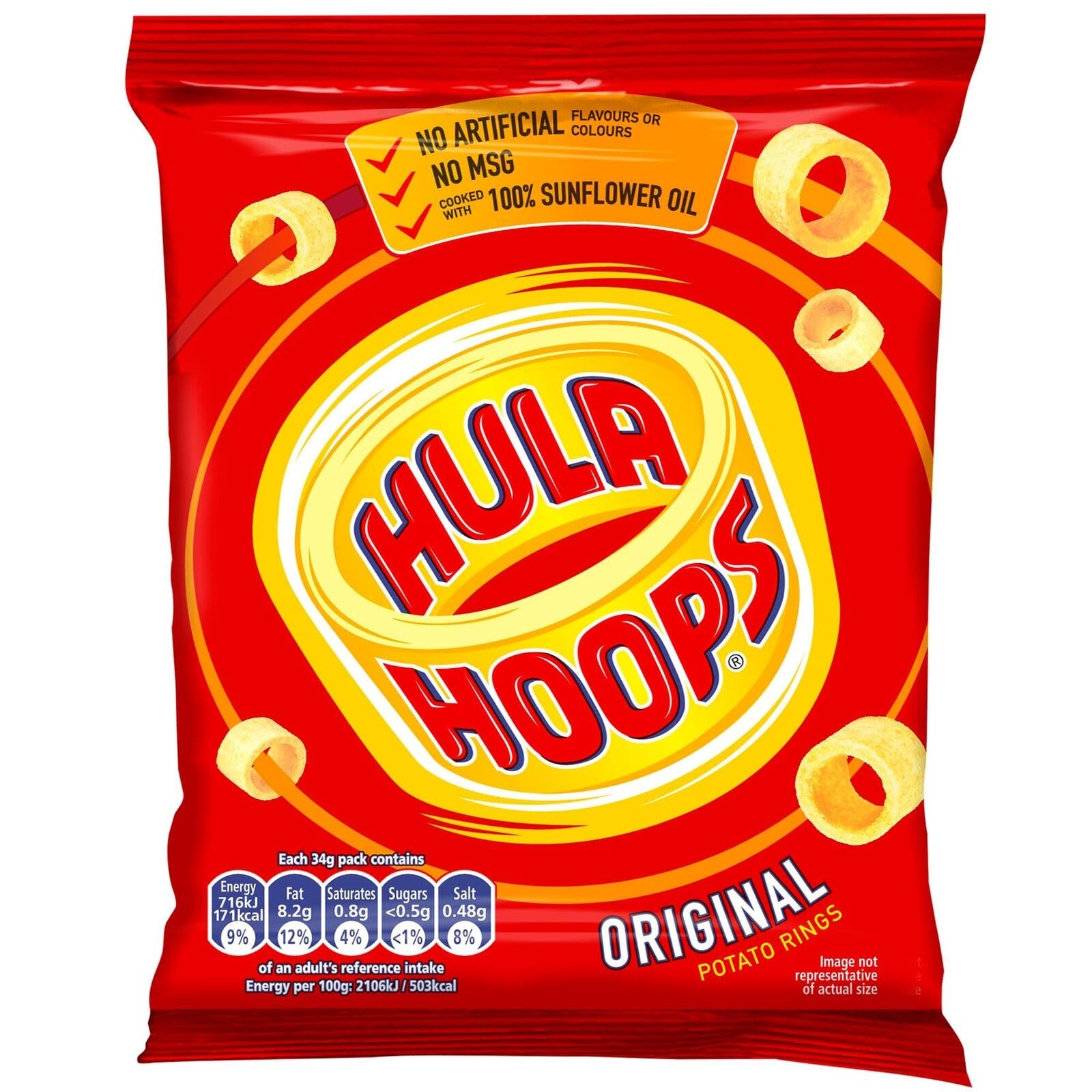 Hula Hoops Potato Crisps 32 X 34G Full Box | KV&C Packaging | (Original ...