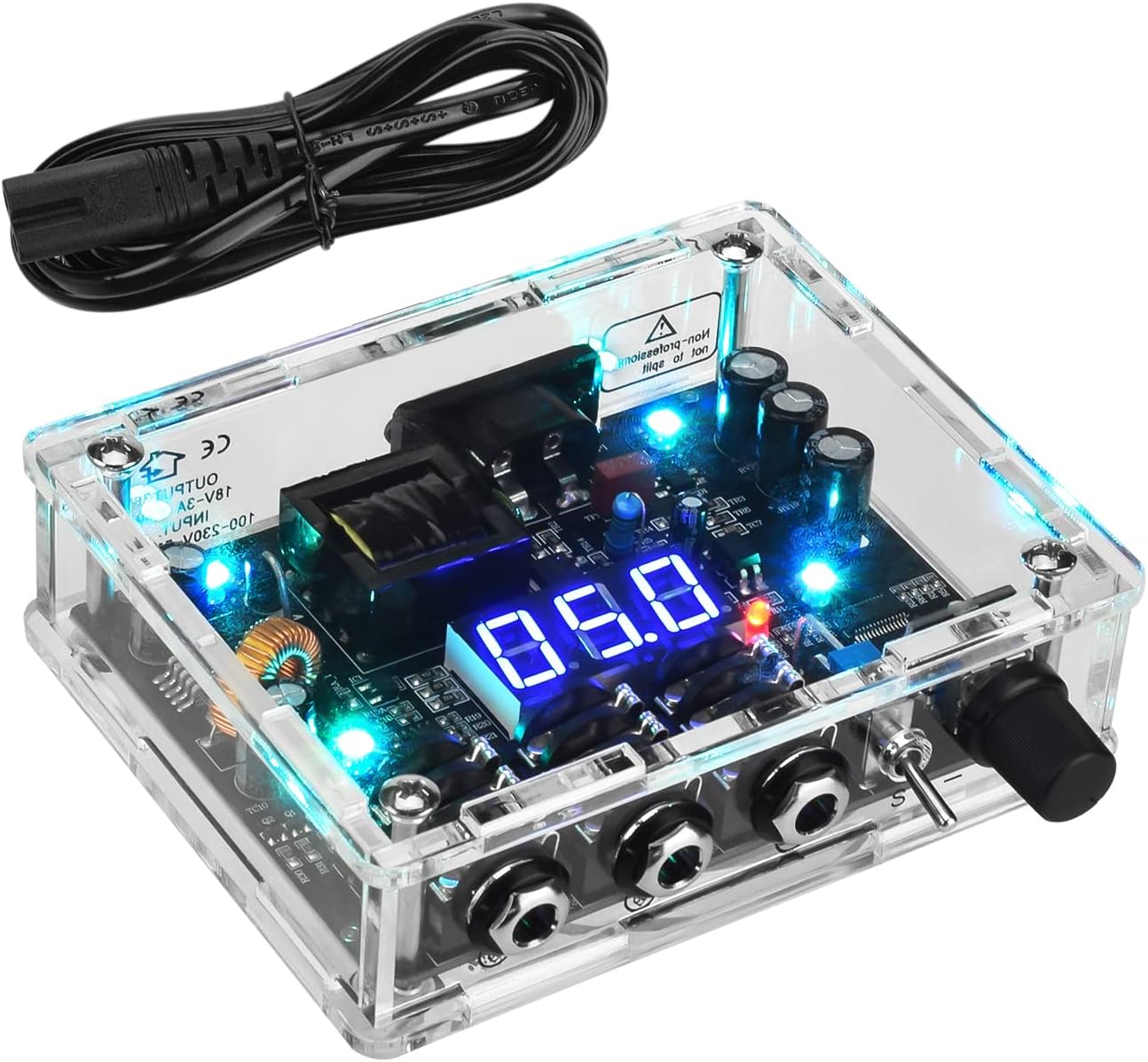 ATOMUS Tattoo Power Supply with Cable Transparent Acrylic Digital LED ...