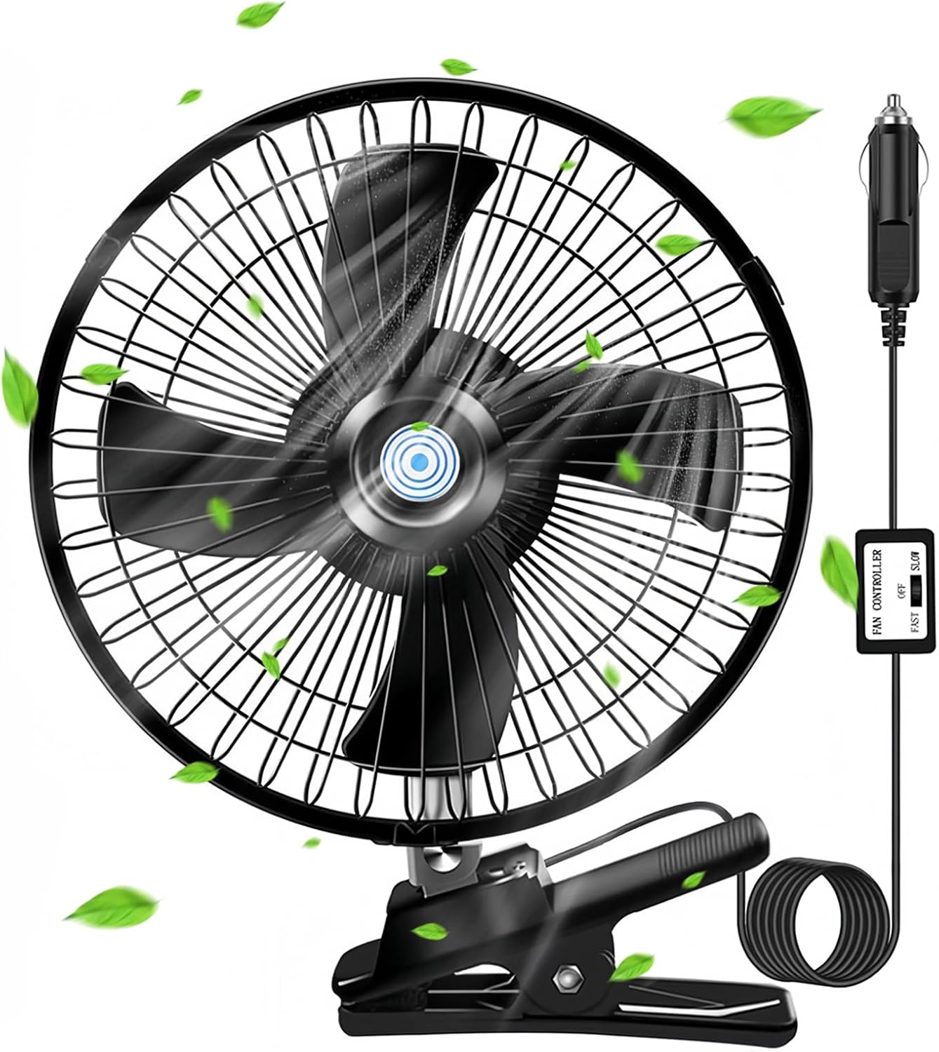 Amazon.com: OAHIYIL 12V Portable Car Fan,Clip-On Design 8'' Car Cooling ...