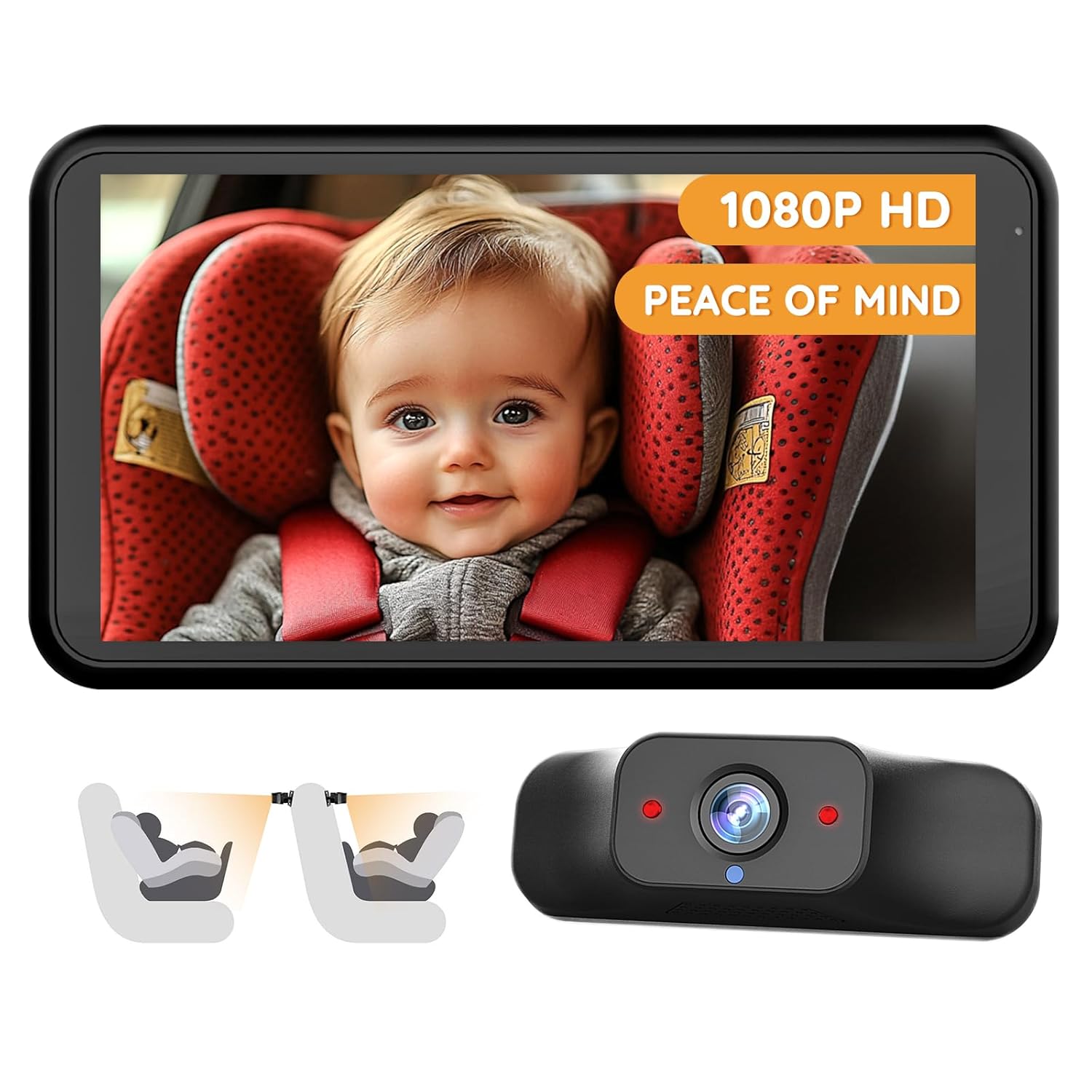 Amazon.com: Babyvue Baby Car Camera Plug-Play, 4.5" 1080P HD Crystal ...