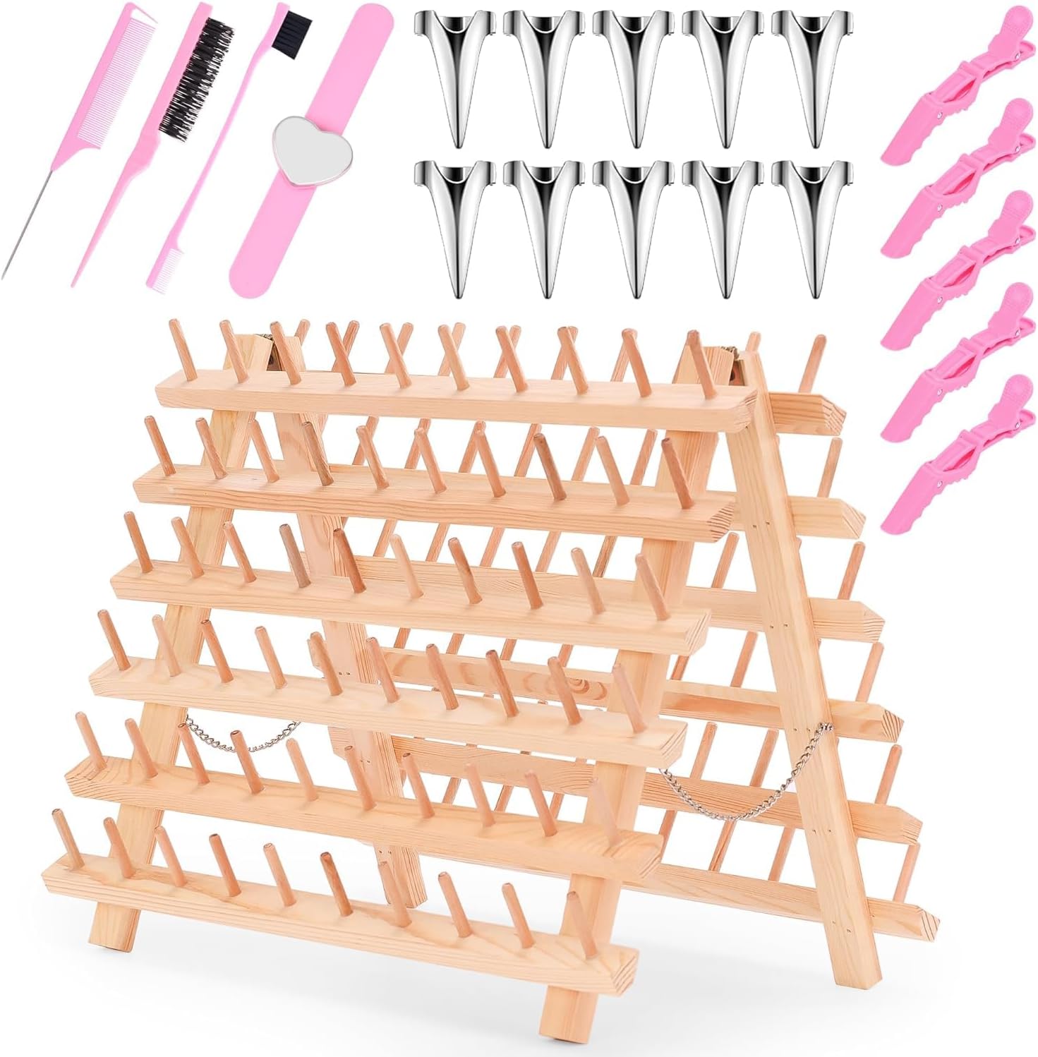 Amazon.com : MYSWEETY Braiding Hair Rack-Hair Extension Holder with 120 ...