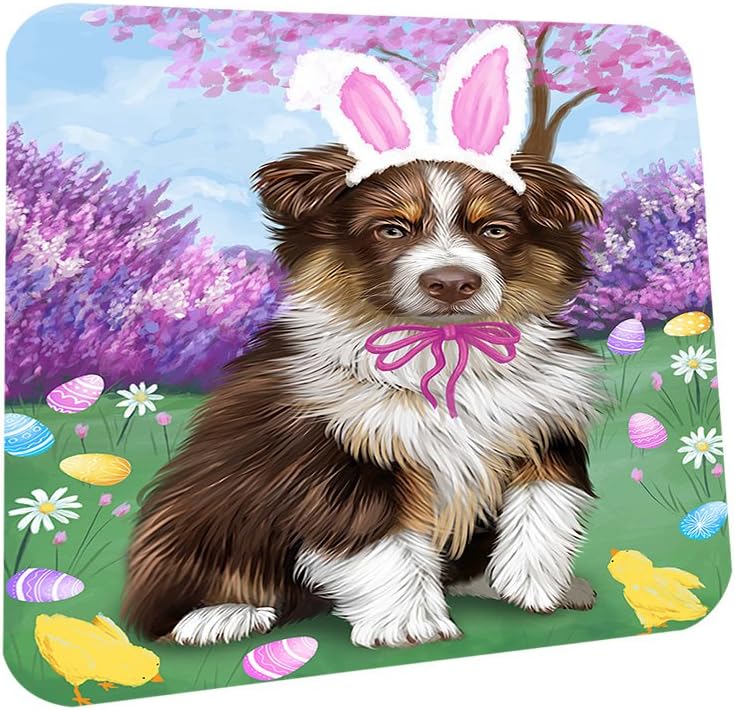 Amazon.com | Australian Shepherd Dog Easter Holiday Coasters Set of 4 ...