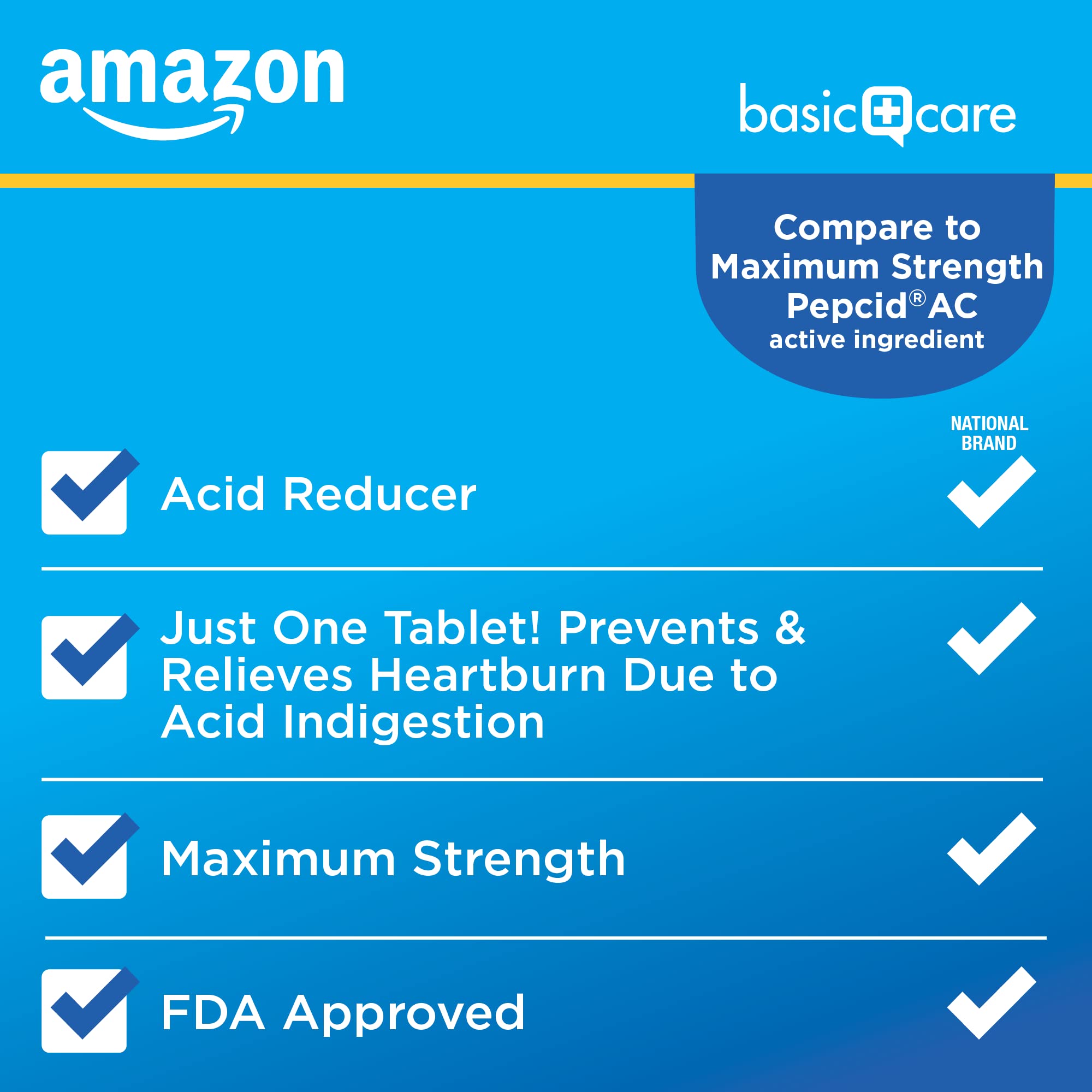 Snapklik.com : Basic Care Maximum Strength Famotidine Tablets 20 Mg