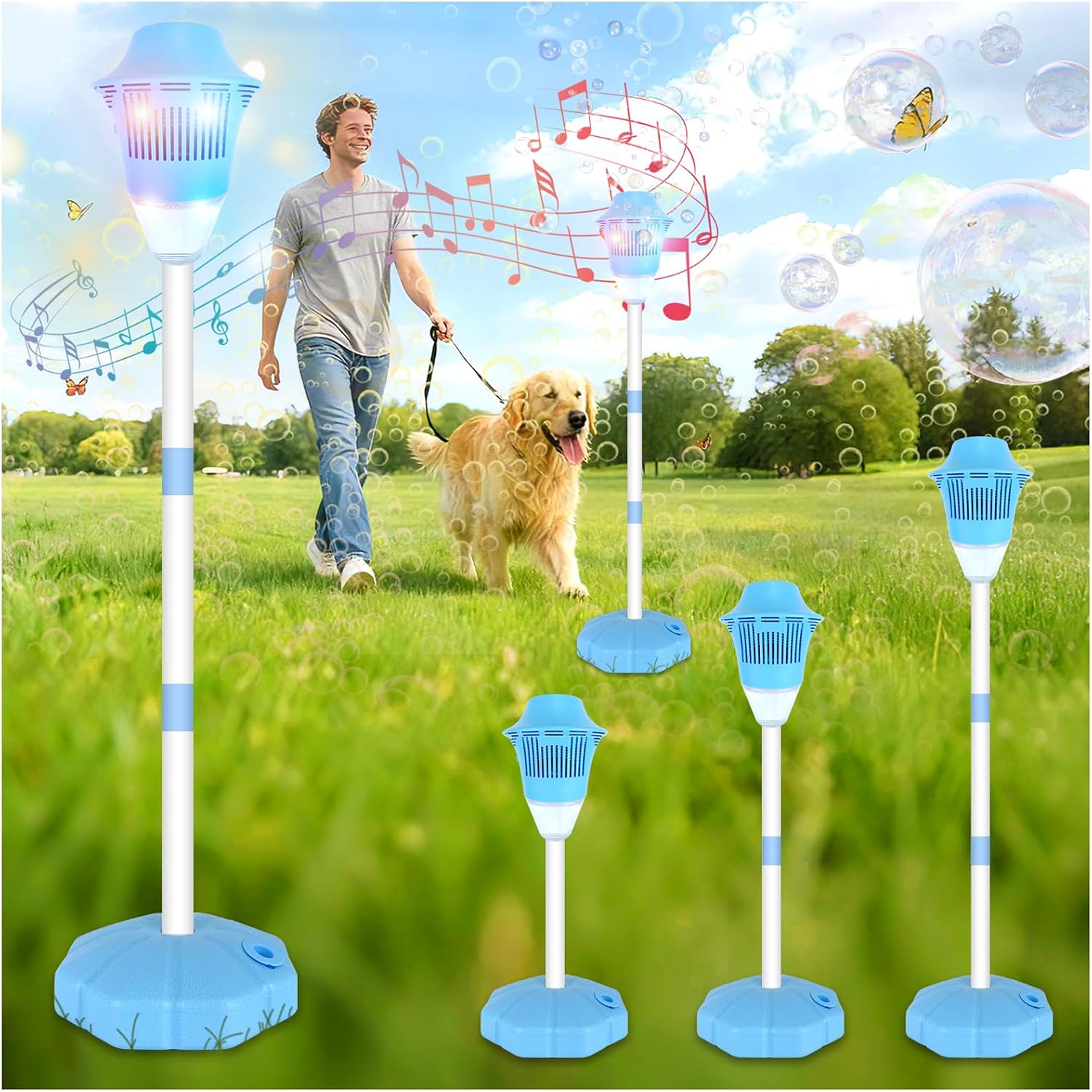 Audasi Standing Bubble Machine Lamp, Rechargeable Bubble Machine with ...