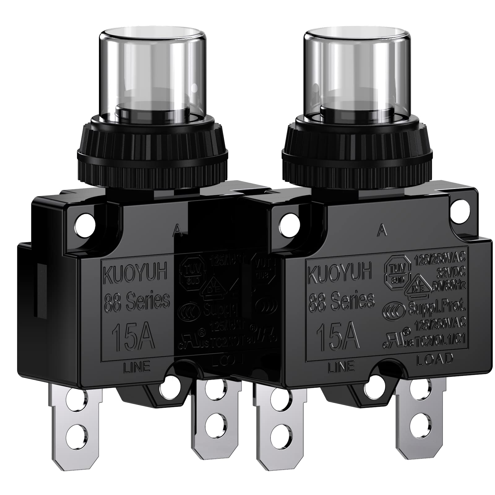 Snapklik.com : Thermal Overload Circuit Breaker 88 Series 15A 32V DC ...