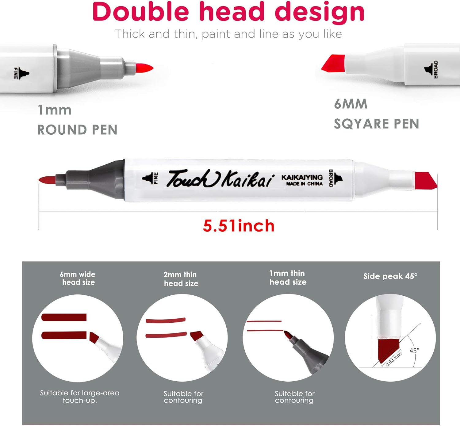 48-color markers pen width and fine-point cutting-edge graphic markers ...