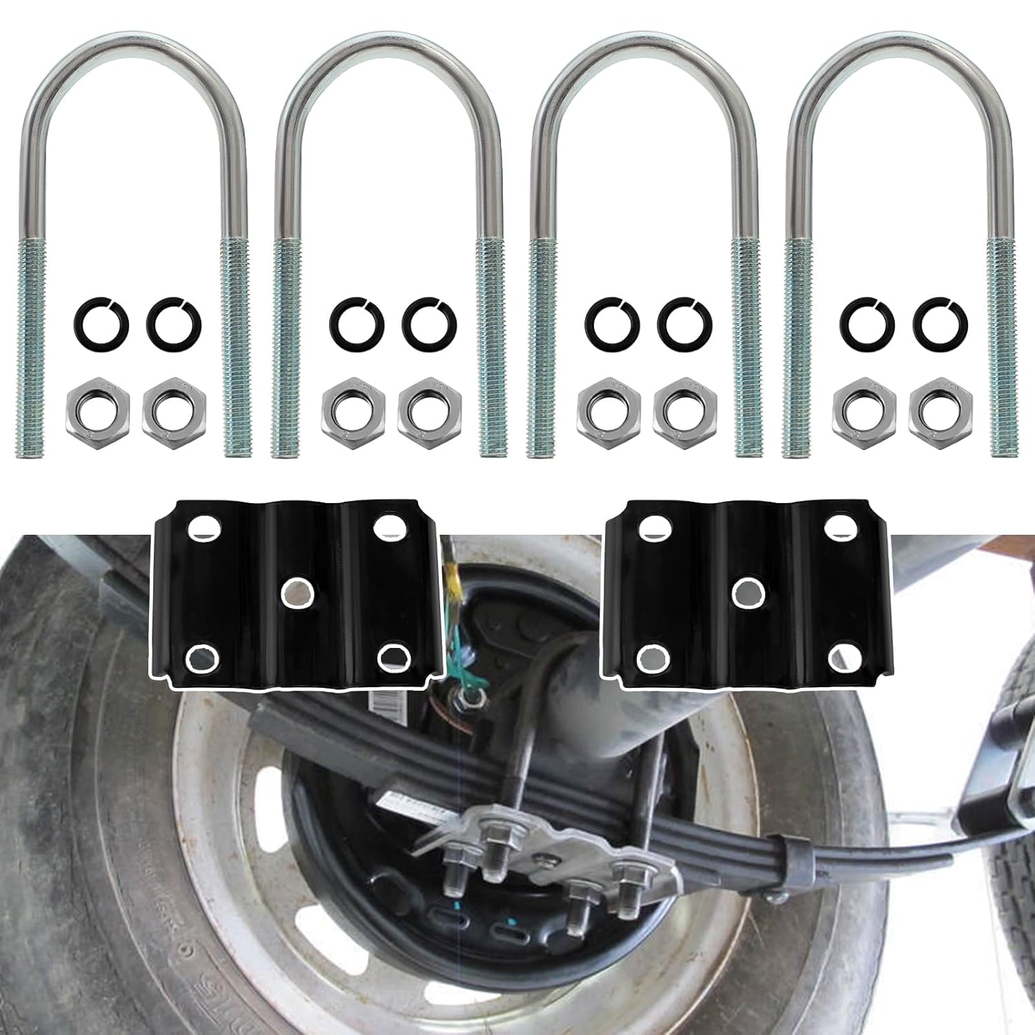 Amazon.com: Oldriver Trailer Axle U-Bolt Kit for 5,200-7,000 lbs 7 ...