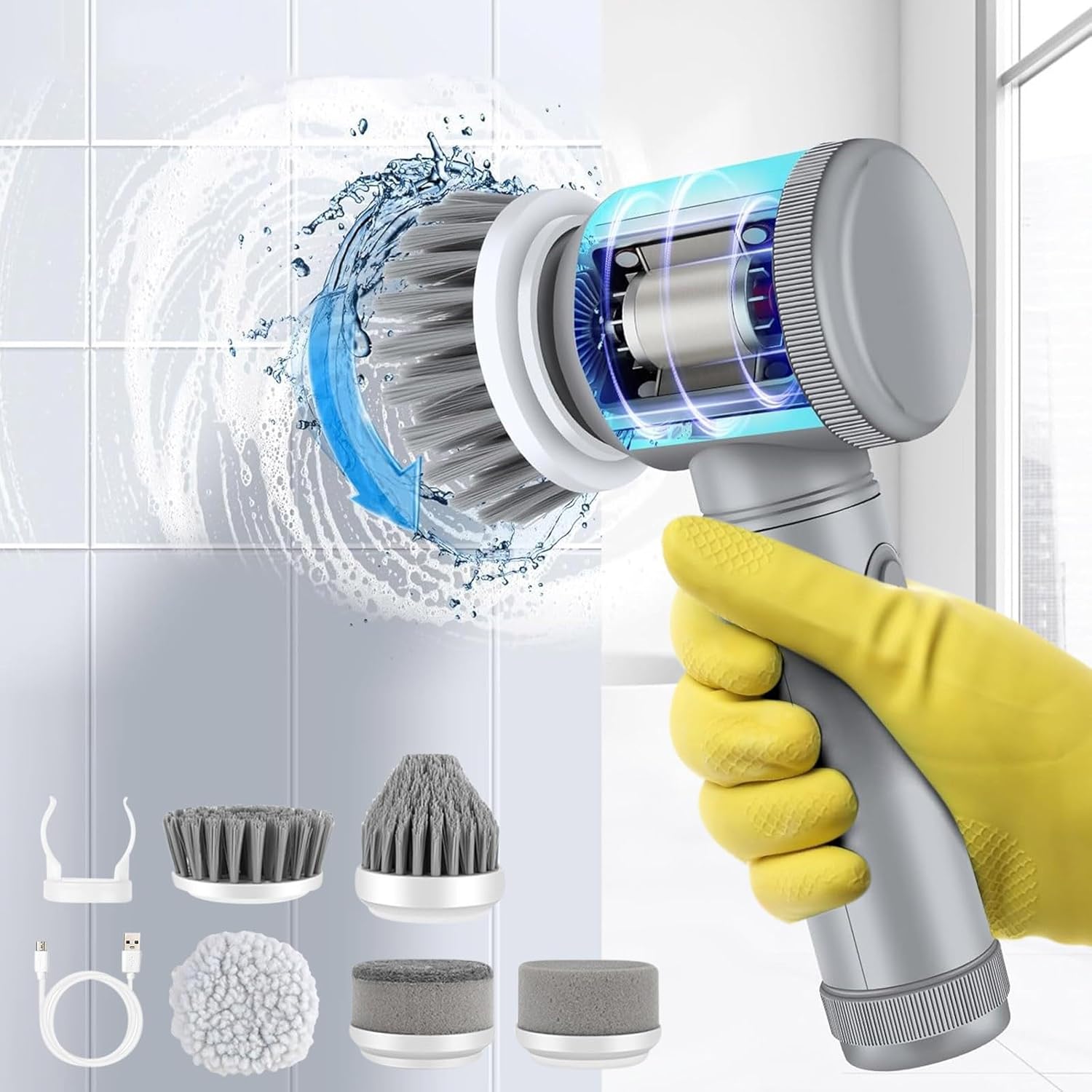 Amazon.com: Electric Rotating Cleaning Brush Scrubber, Upgraded ...