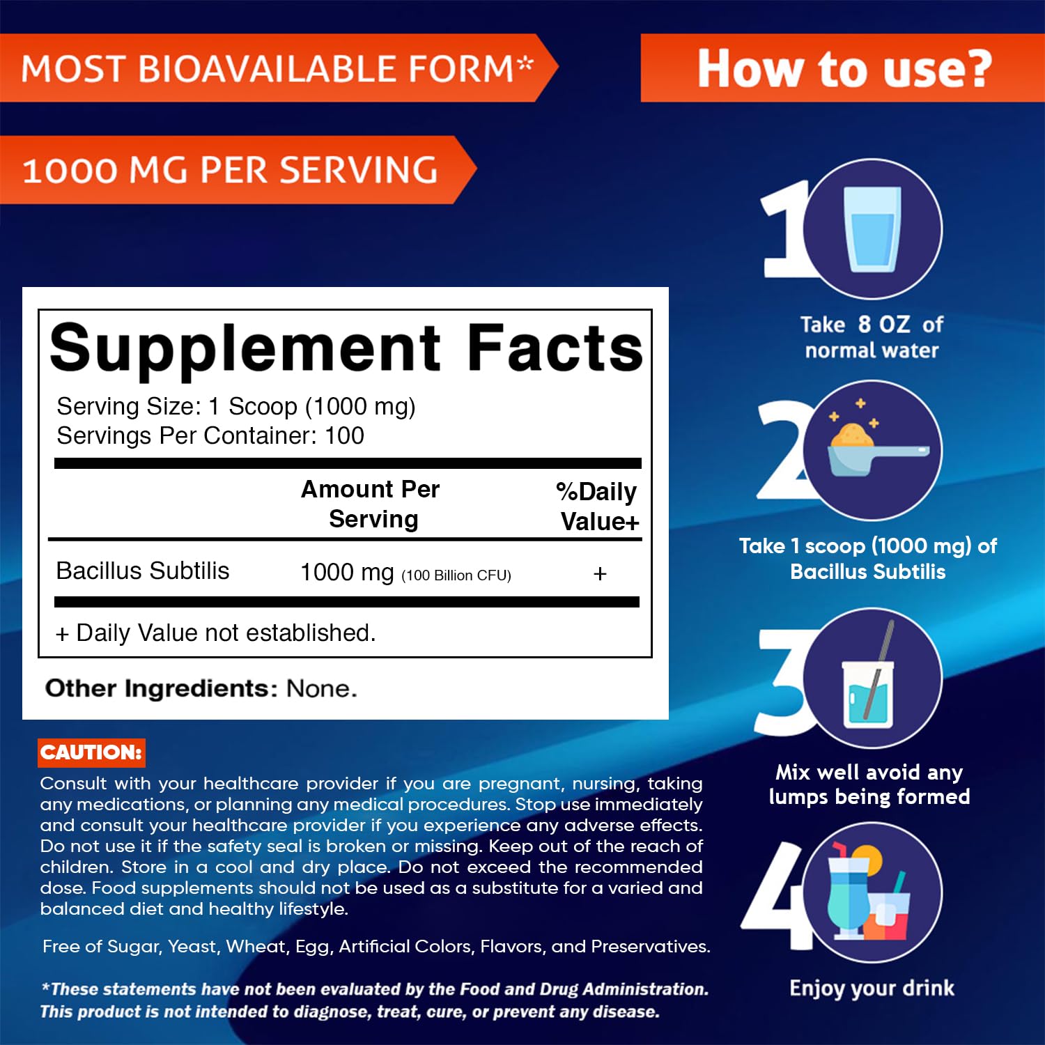 Snapklik.com : Vitamatic Bacillus Subtilis Pure Powder Probiotic Powder