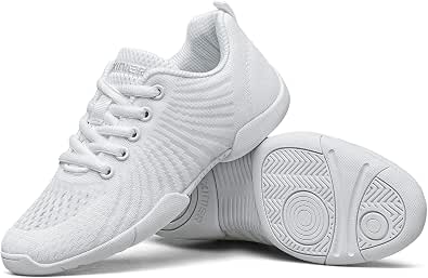 Amazon.com: BAXINIER Girls White Cheerleading Shoes Youth Competition ...