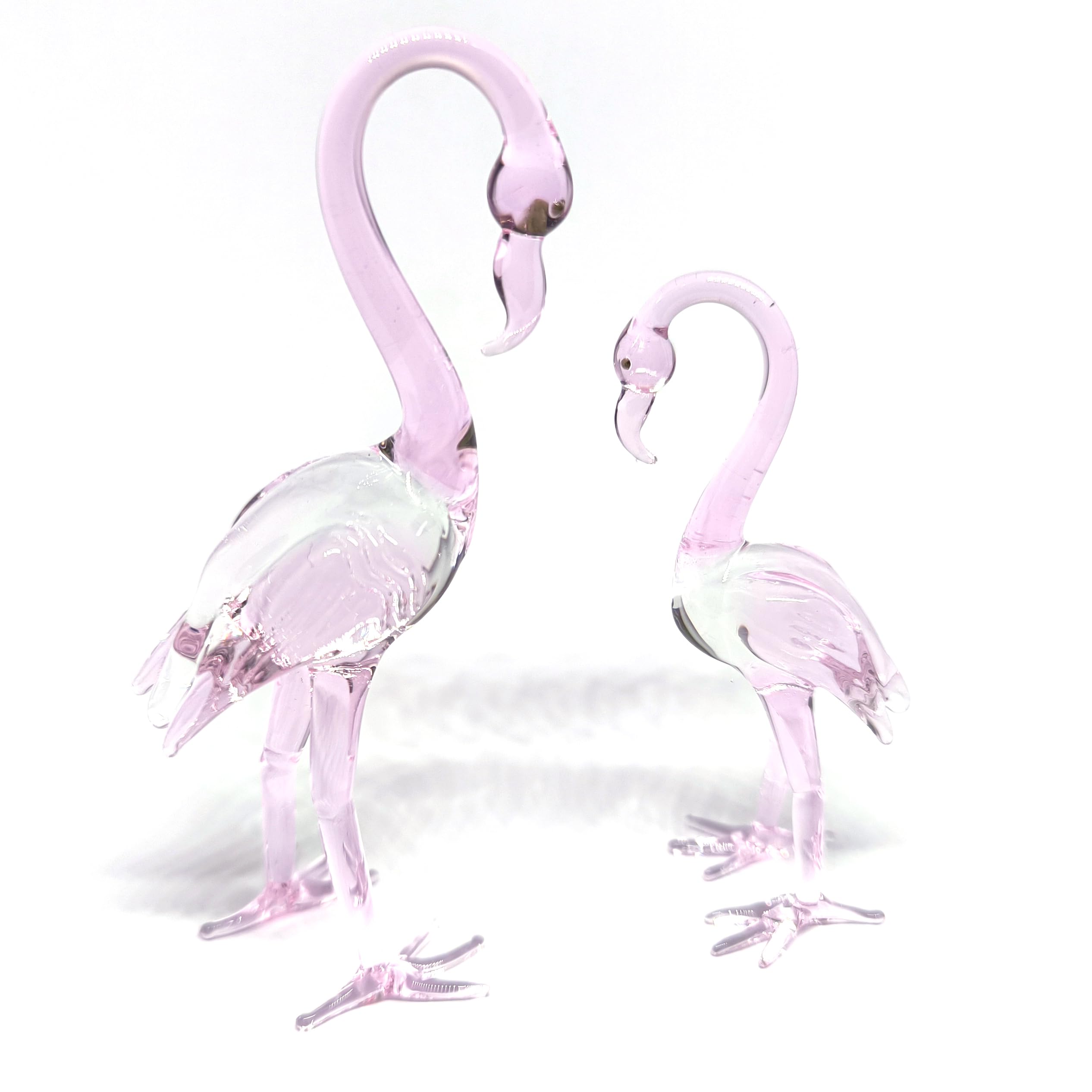 Amazon.com: ZOOCRAFT Exquisite Pair of Pink Glass Flamingo Figurines ...