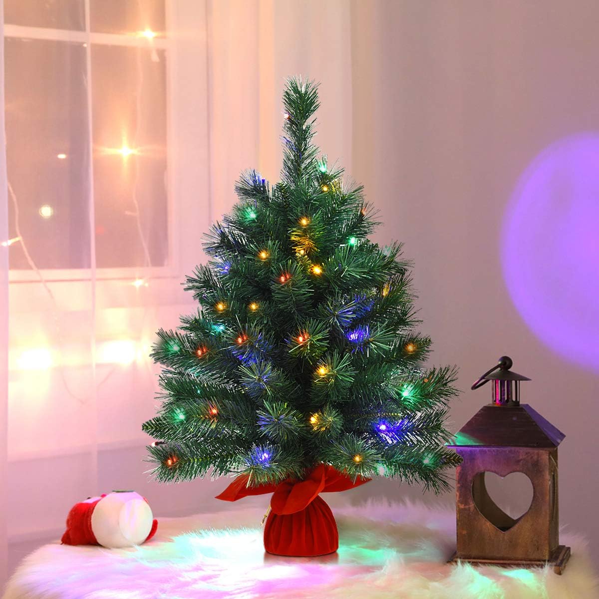 Amazon.com: BestComfort 26 Inch Tabletop Christmas Tree, 35 LED Lights ...
