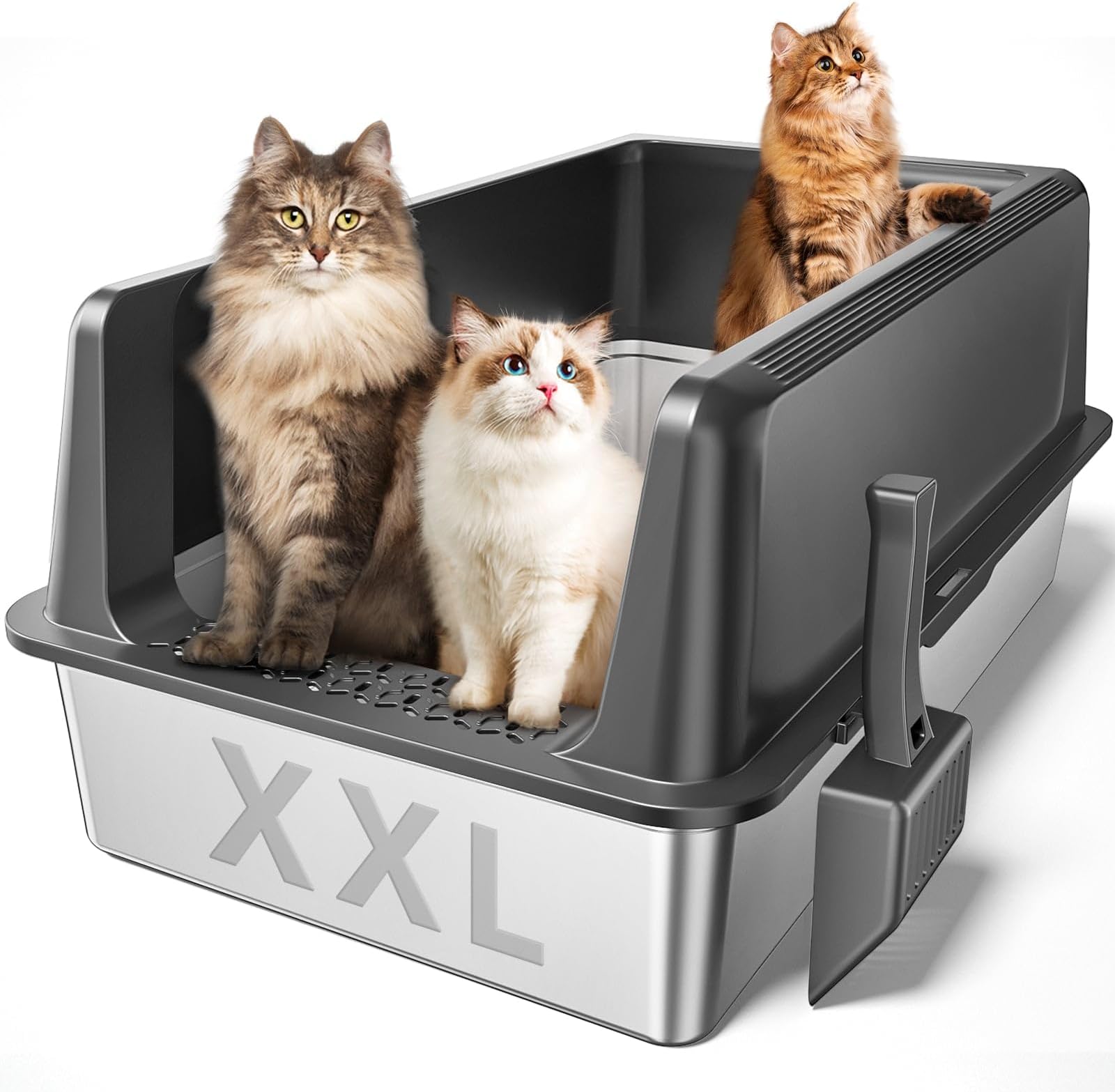 Amazon.com: Zarler XXL Stainless Steel Litter Box, Extra Large Cat ...