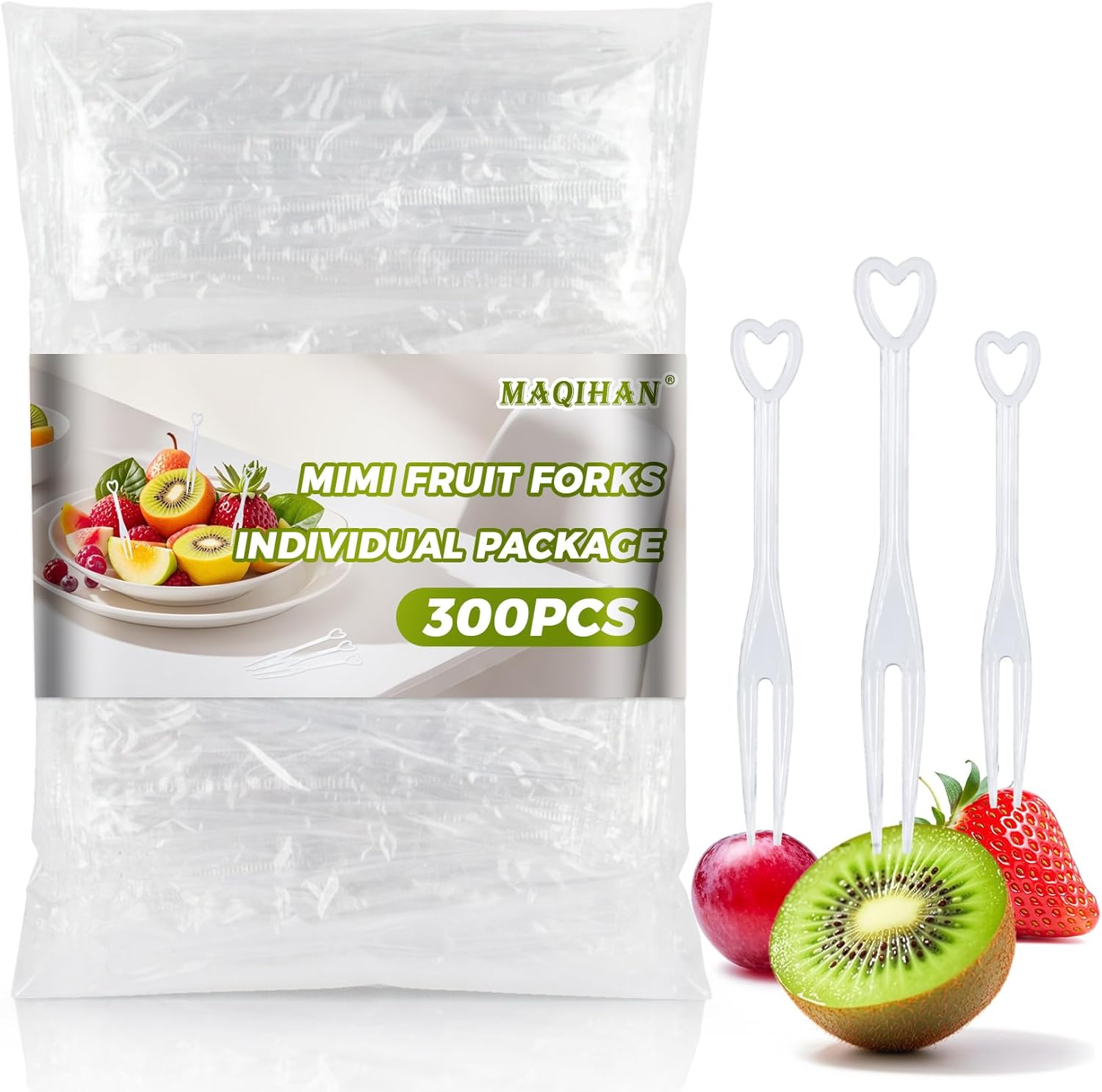 Amazon.com: MAQIHAN 300 Disposable Mini Fruit Forks - Plastic Appetizer ...
