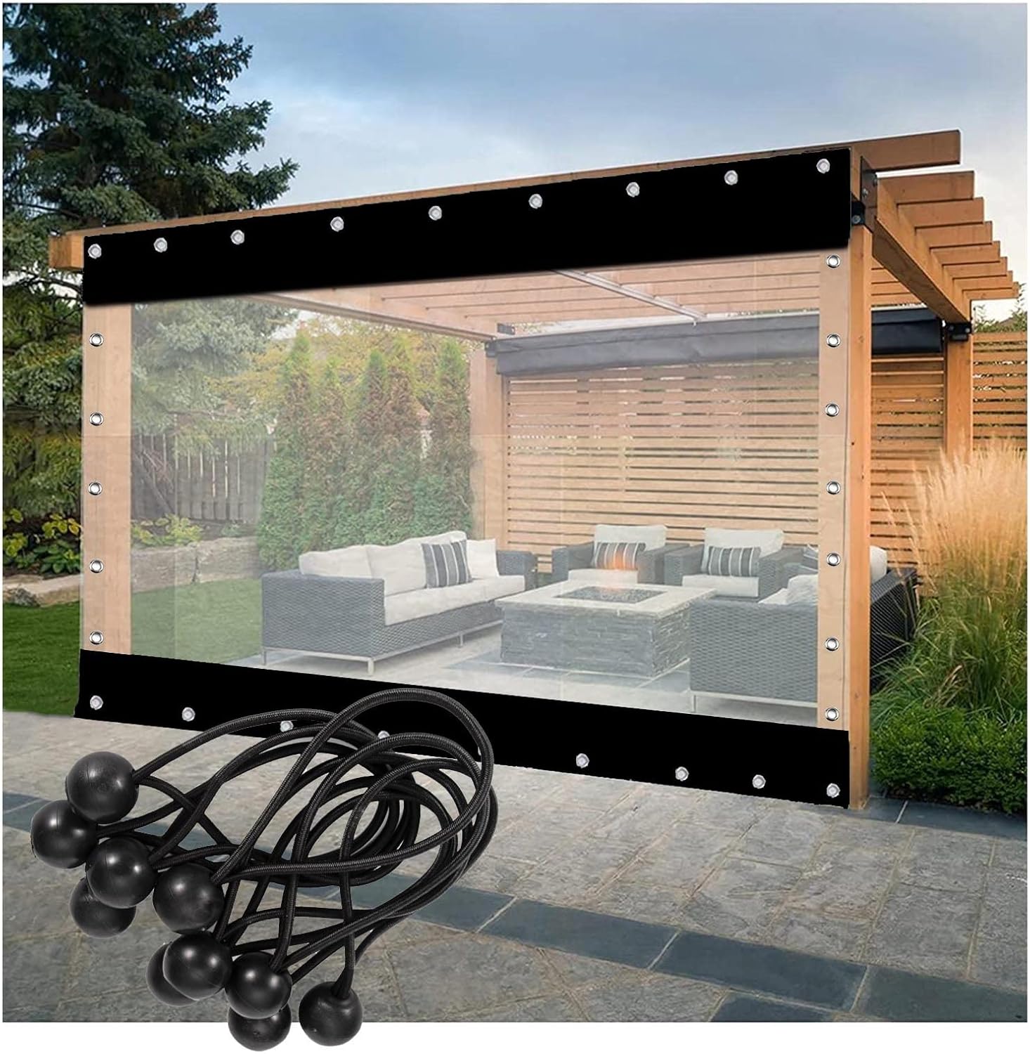 Strapazierfähiger wasserdichter transparenter PVC-Vorhang – Outdoor ...
