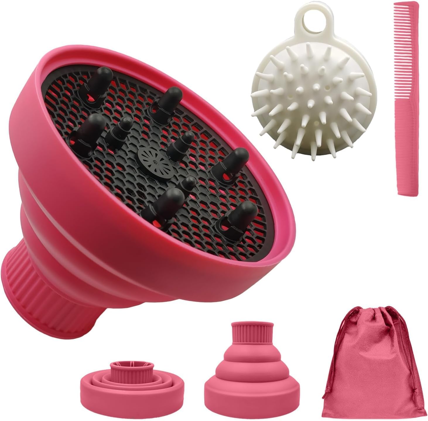 JOIYHY Diffusore Capelli Ricci Universale in Silicone, Adattabile a ...