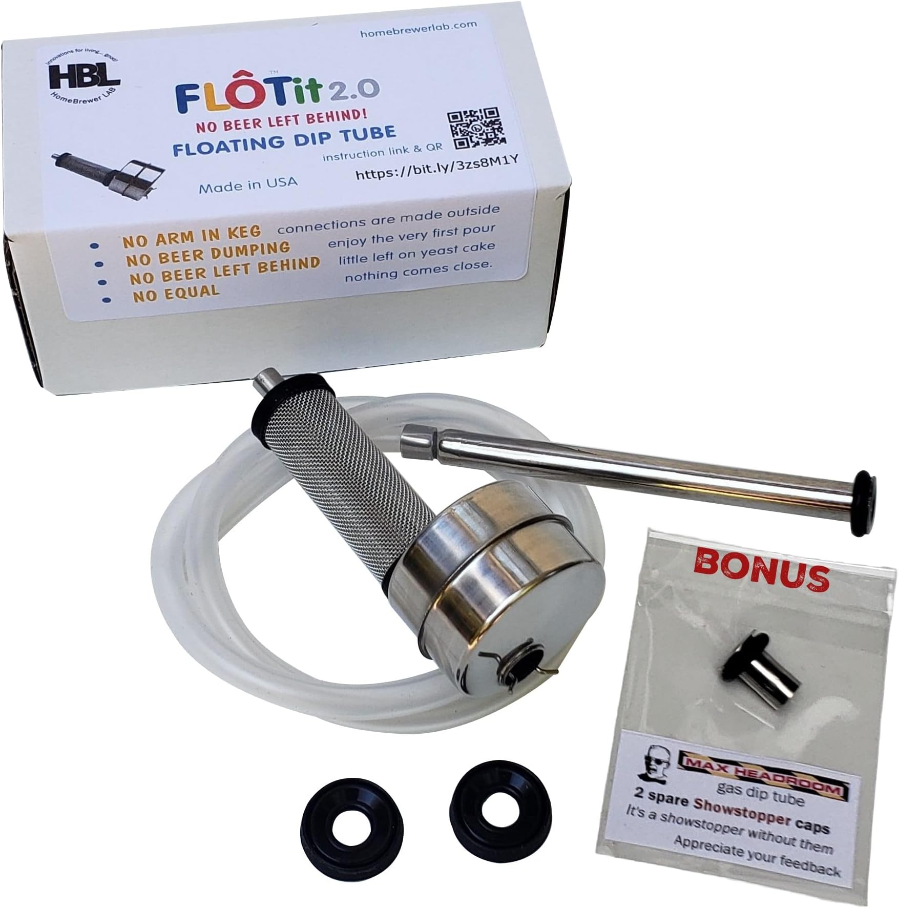 Amazon.com: FLOTit 2.0 - No Beer Left Behind Floating Dip Tube with Double Filter Inlet (DFI) of ...
