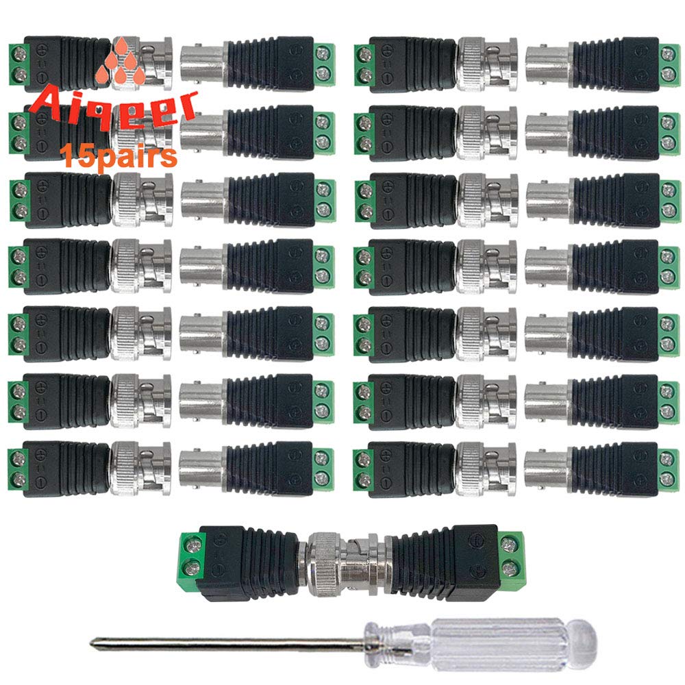 Aiqeer15 Pairs Bnc Connector Adapter Set Bnc Male Plug Female ...