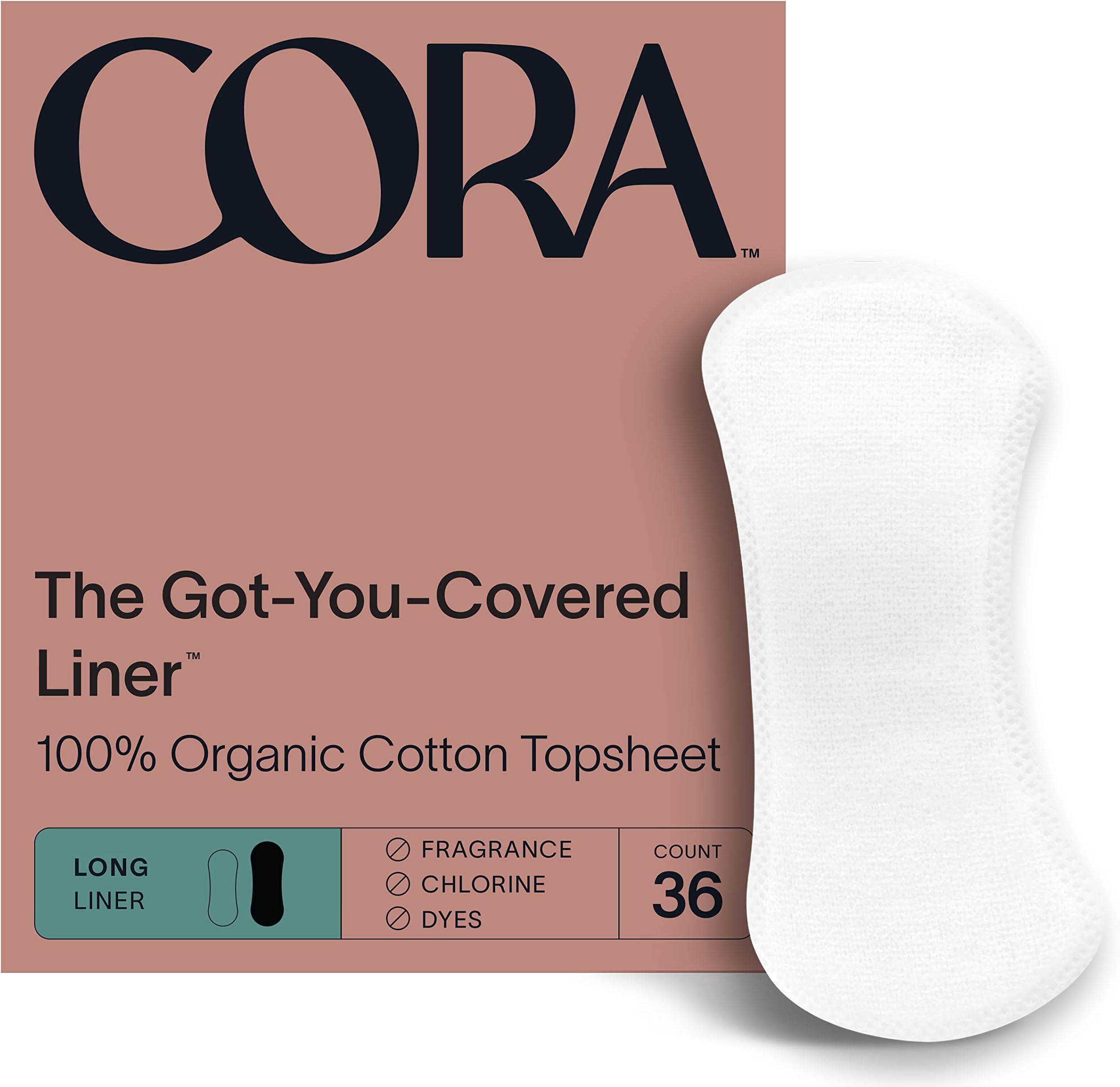 Amazon.com: Cora Period Long Liners | 100% Organic Cotton Topsheet ...