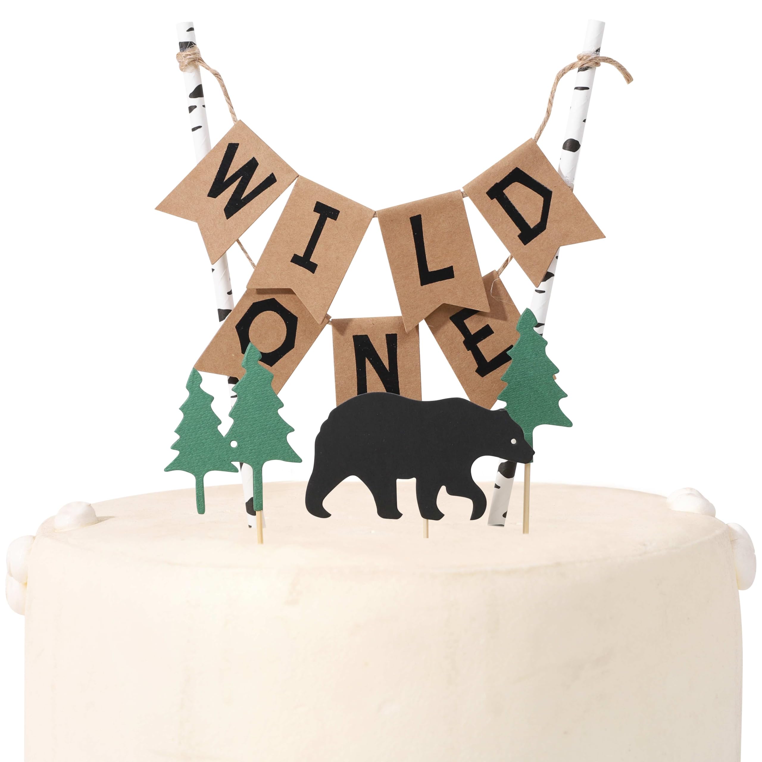 Amazon.com: Wild One Cake Topper - Woodland 1st Cake Topper Bunting ...
