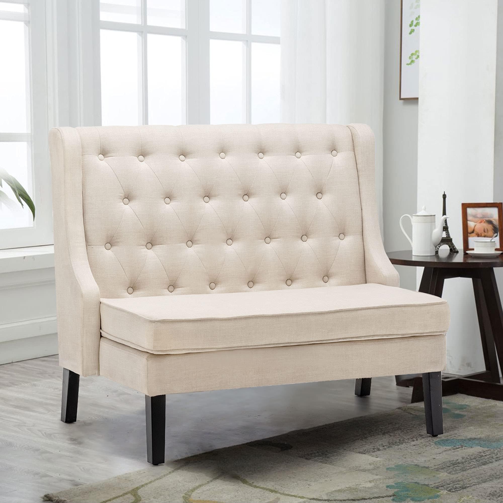 Amazon.com: Andeworld Modern Tufted Loveaseat Settee Sofa Bench High ...