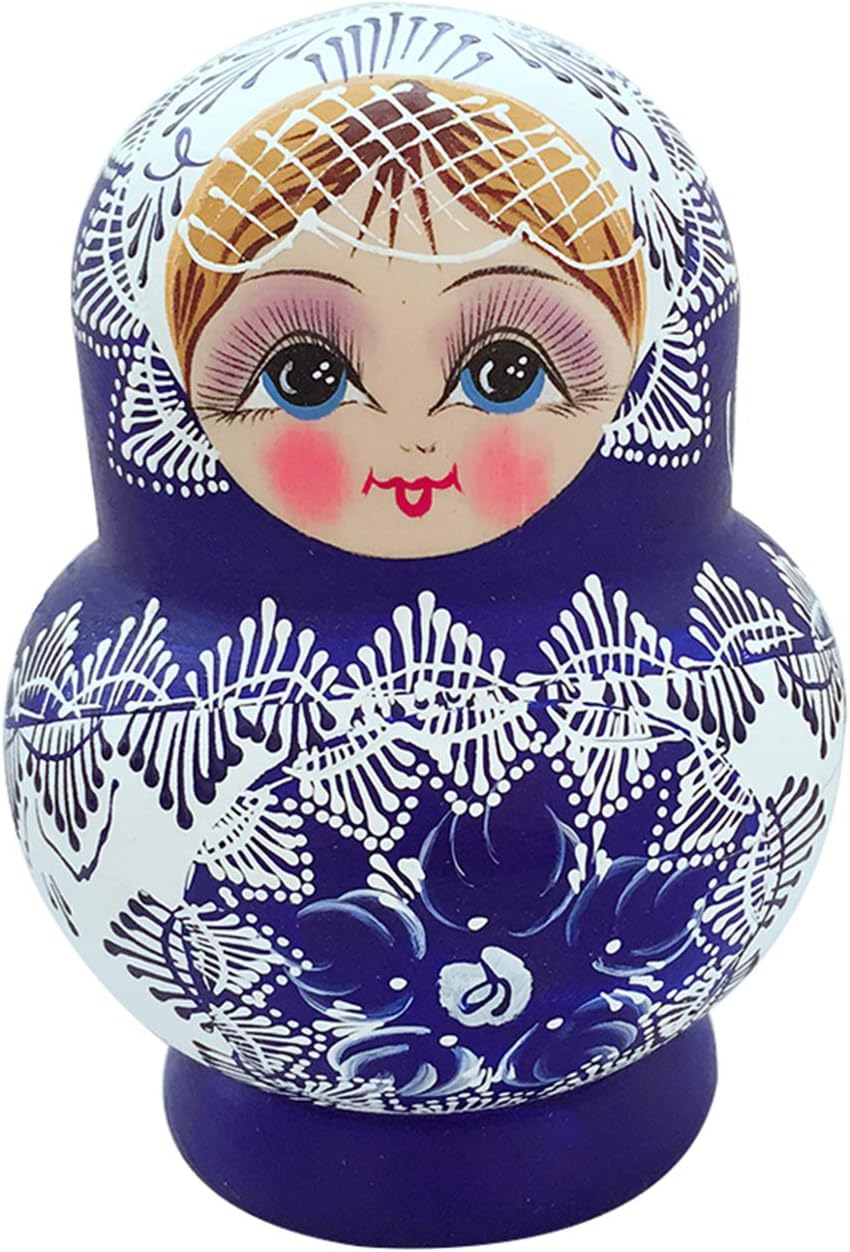 Amazon.com: Vermon 10-Layer Russian Nesting Dolls, Big Belly Blue ...
