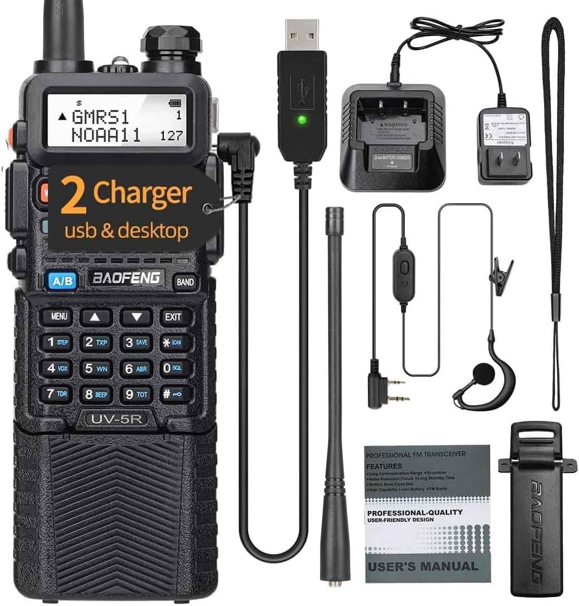 Amazon.com: BAOFENG GMRS Handheld Radio UV-5R 3800mAh Extended Battery ...