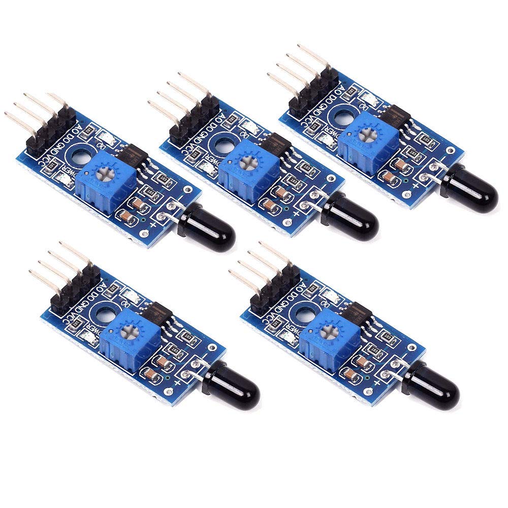 5pcs LM393 4 Pin IR Flame Detection Sensor Module Fire Detector ...