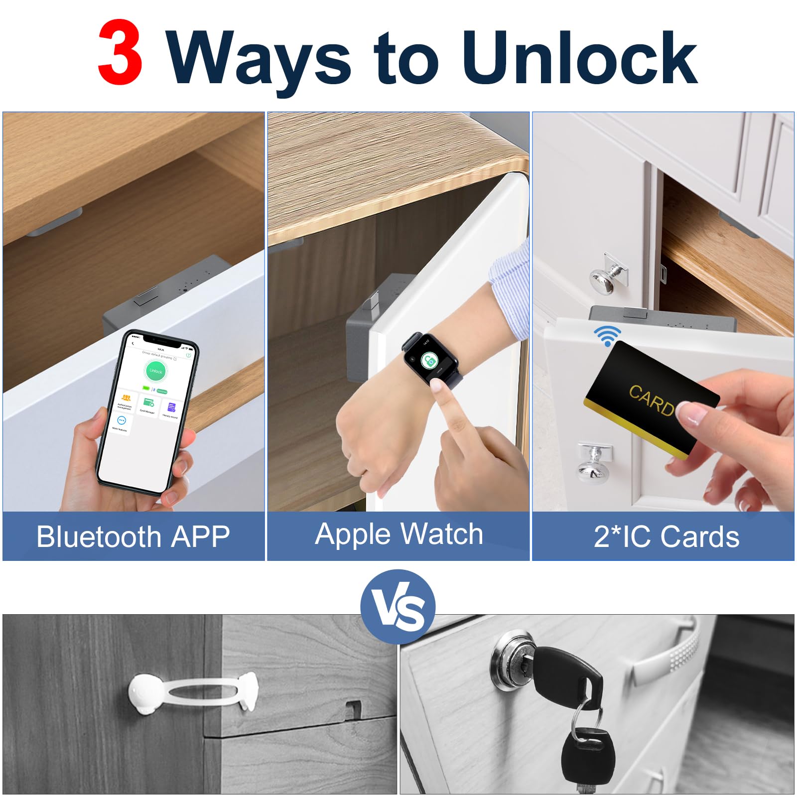 Hidden Smart Cabinet Lock, Eseesmart RFID Electronic Cabinet Locks ...