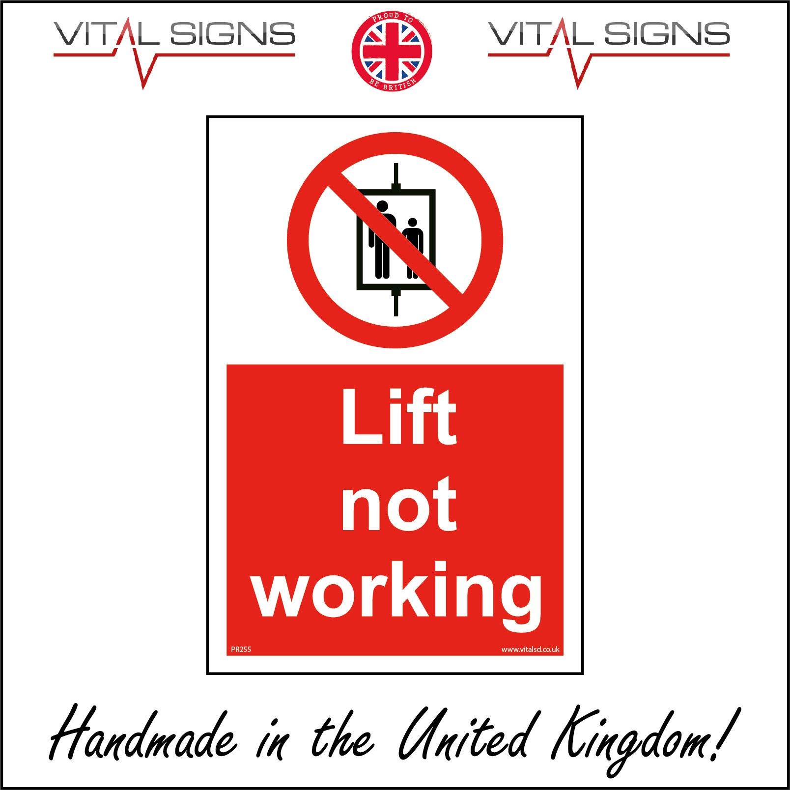 PR255 Lift Not Working Sign broken please use stairs alternative exit ...