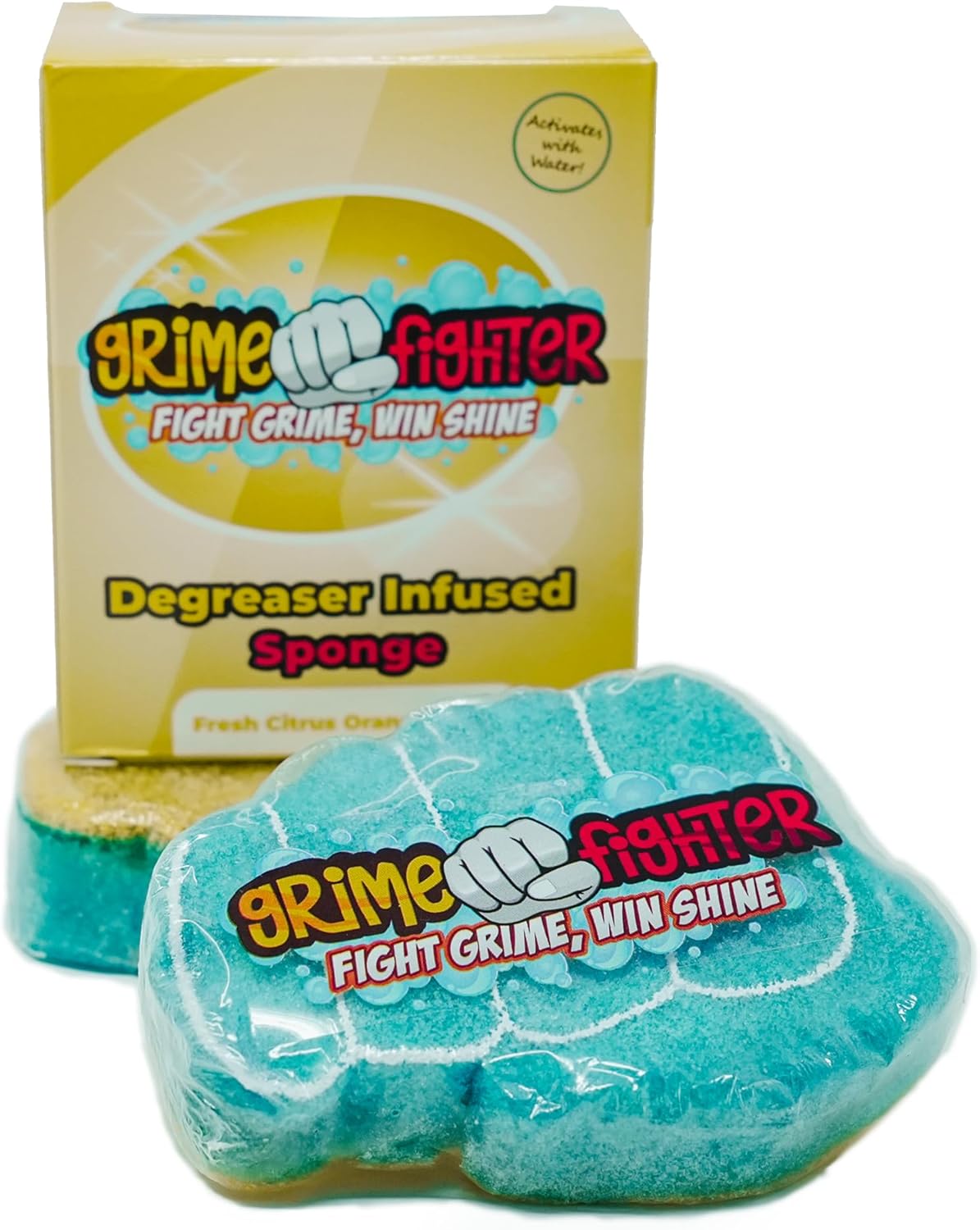 Amazon.com: Degreaser Dish Soap Infused Cleaning Sponge, Activates with ...