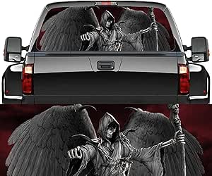 Truck Rear Window Decal Grim Reaper Perforated Vinyl Sticker, Car Back ...