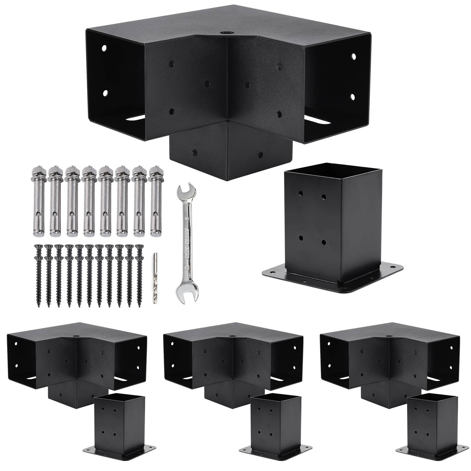 Snapklik.com : 4x4 Pergola Kit,Pergola Brackets 3-Way Right Angle ...