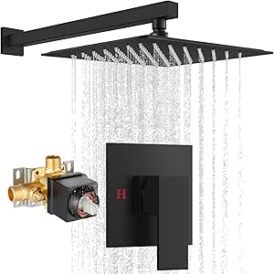 gotonovo Rainfall Shower Faucet Set System Shower Trim Kit with 10 Inch Rain Shower Head ...