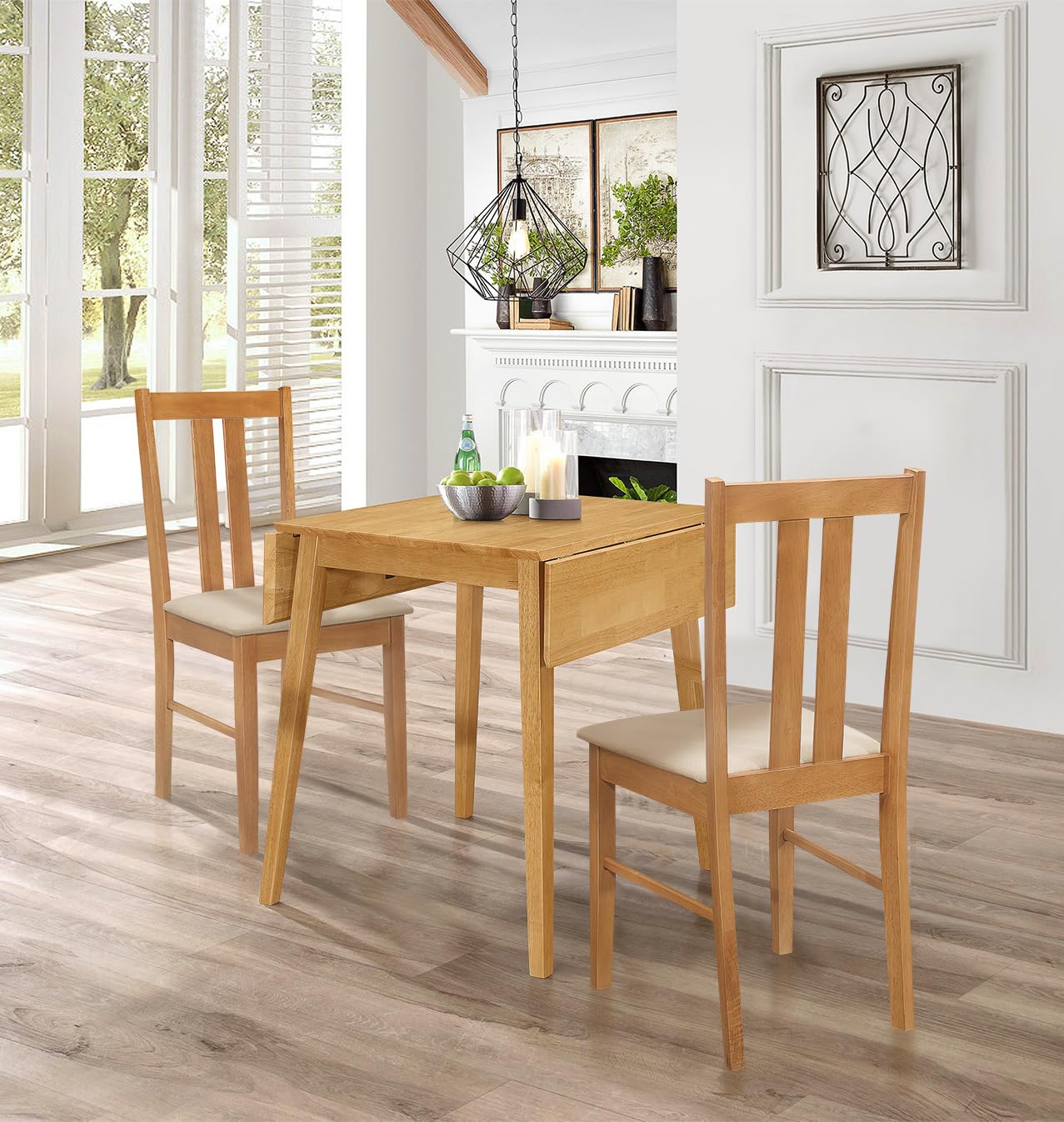 Hallowood Furniture Ledbury Light Oak Dining Table and Chairs Set 2 ...