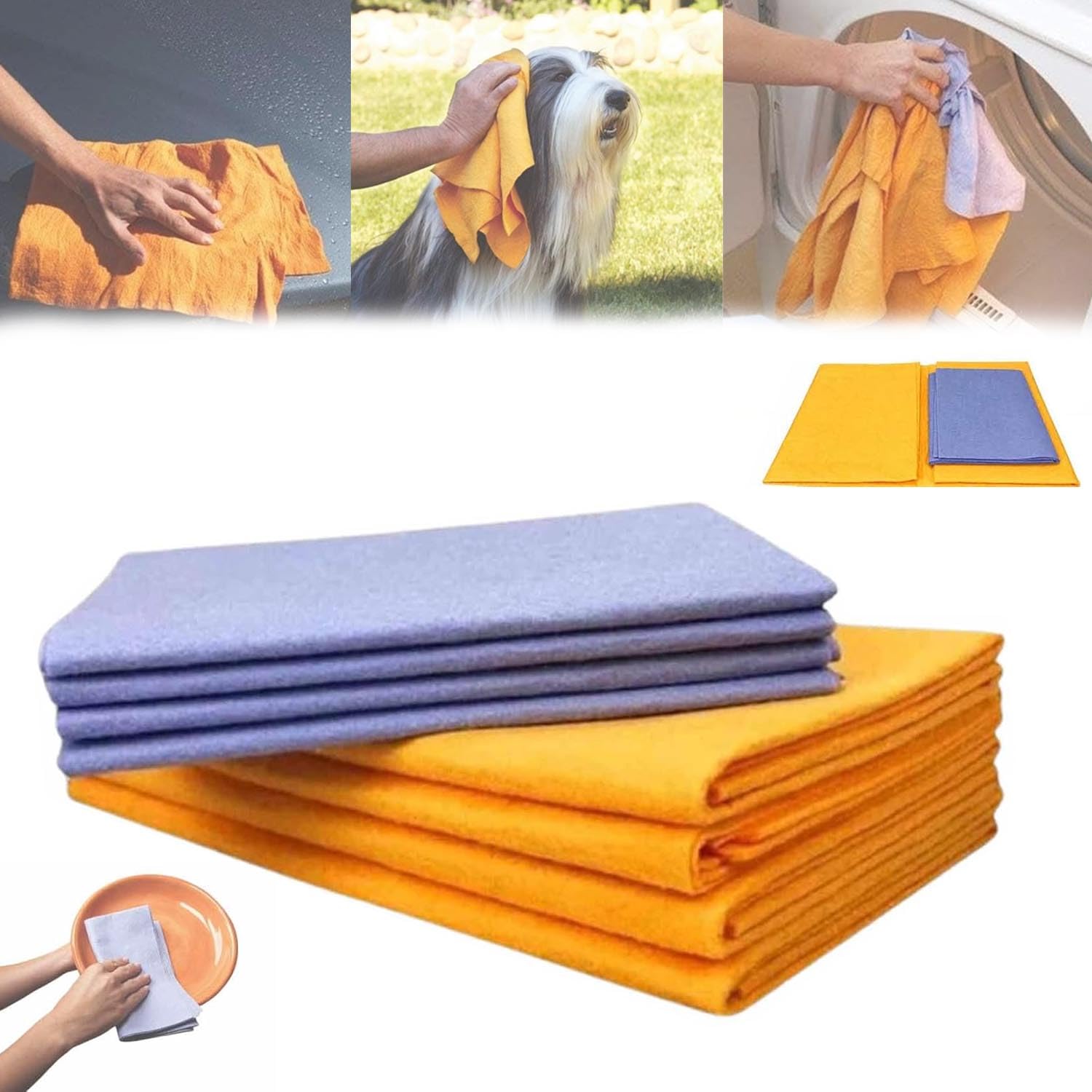 Ultra-Absorbent Miracle Cleaning Shammy, Premium Multi-Purpose Cleaning ...