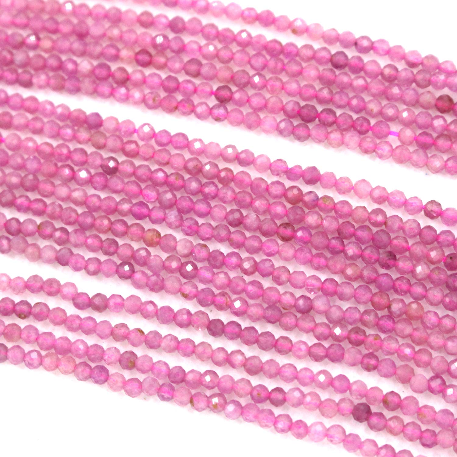 Amazon.com: Tacool Natural Faceted Pink Tourmaline Round 2mm Genuine ...