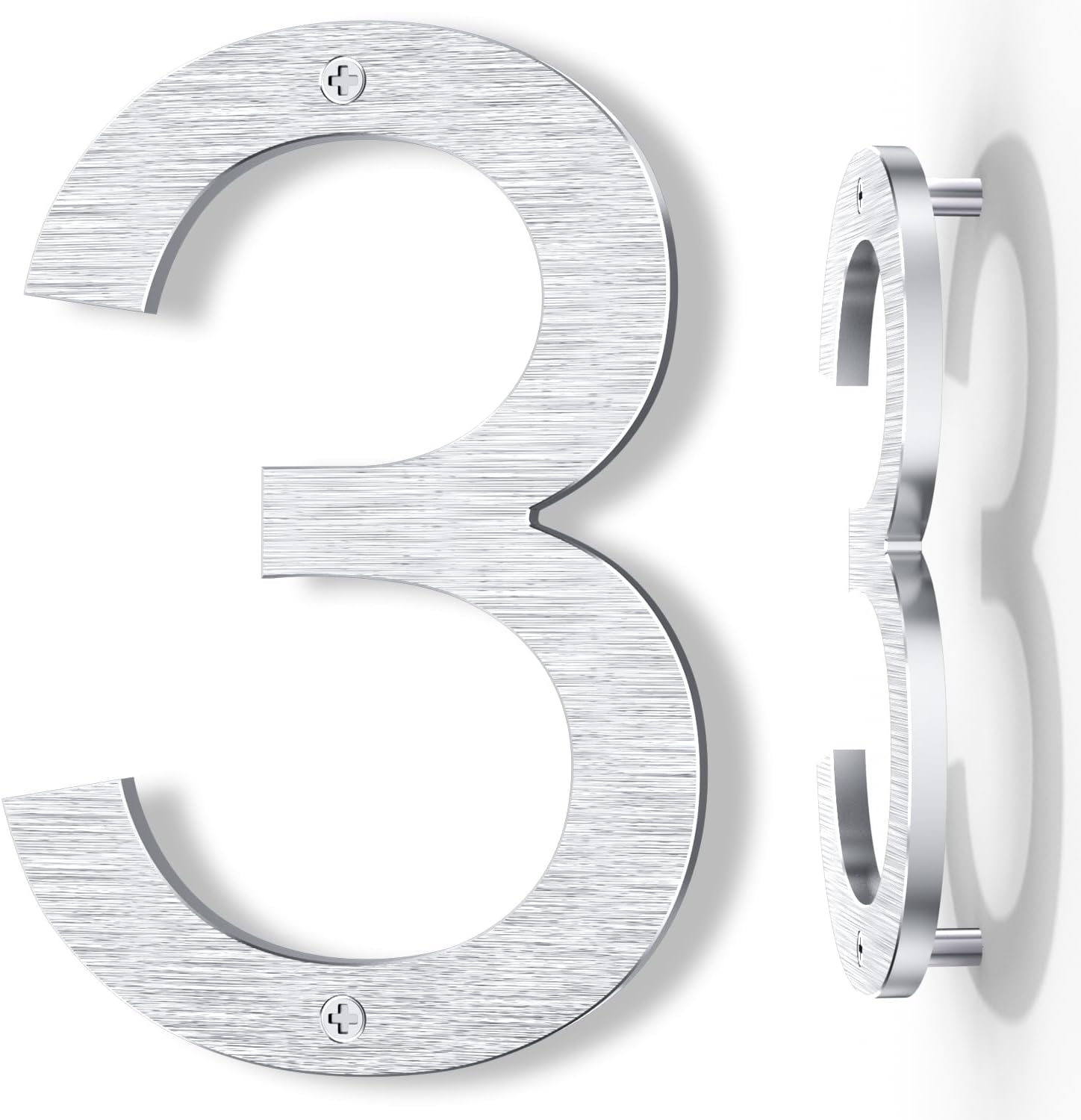 Amazon.com: Lookopen 8 Inch Silver Large House Numbers, Modern Floating ...