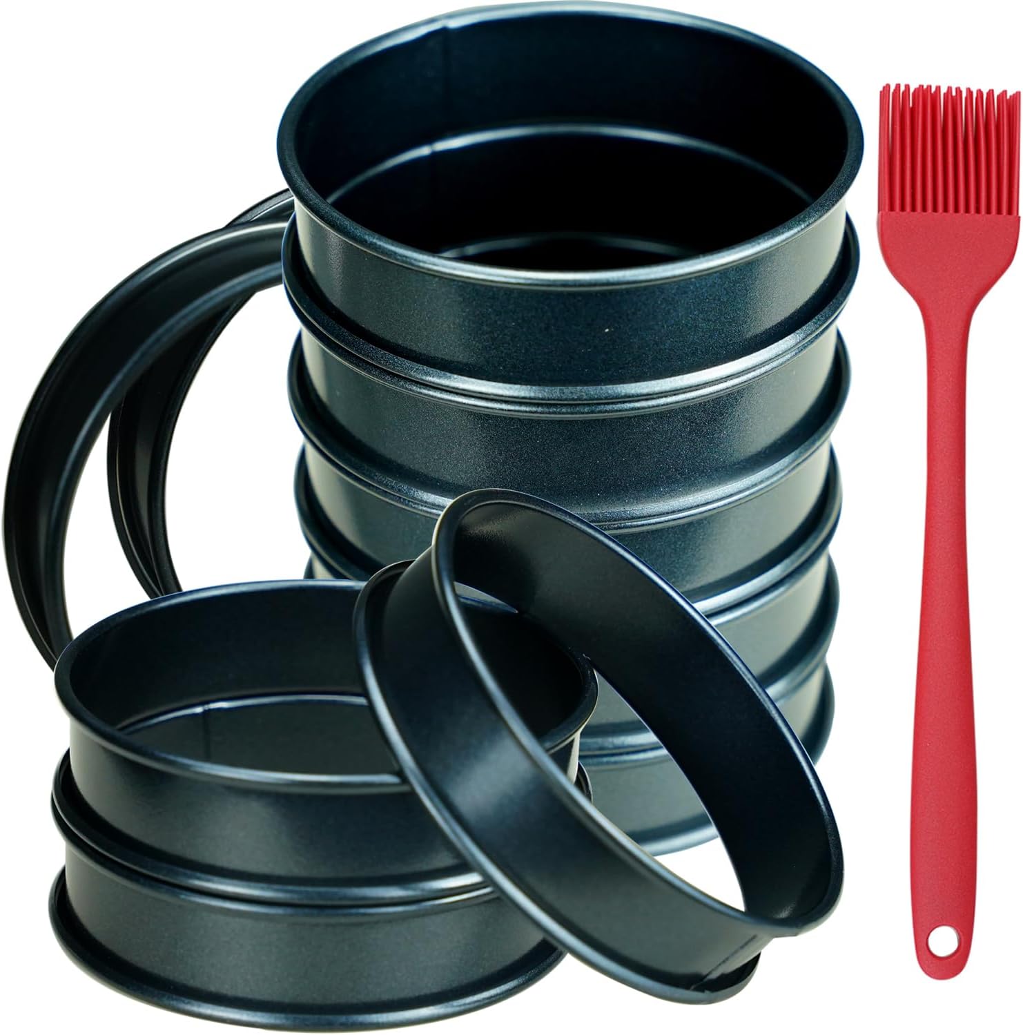 Amazon.com: 10 Pack English Muffin Rings NONSTICK Upgrade Double Rolled ...