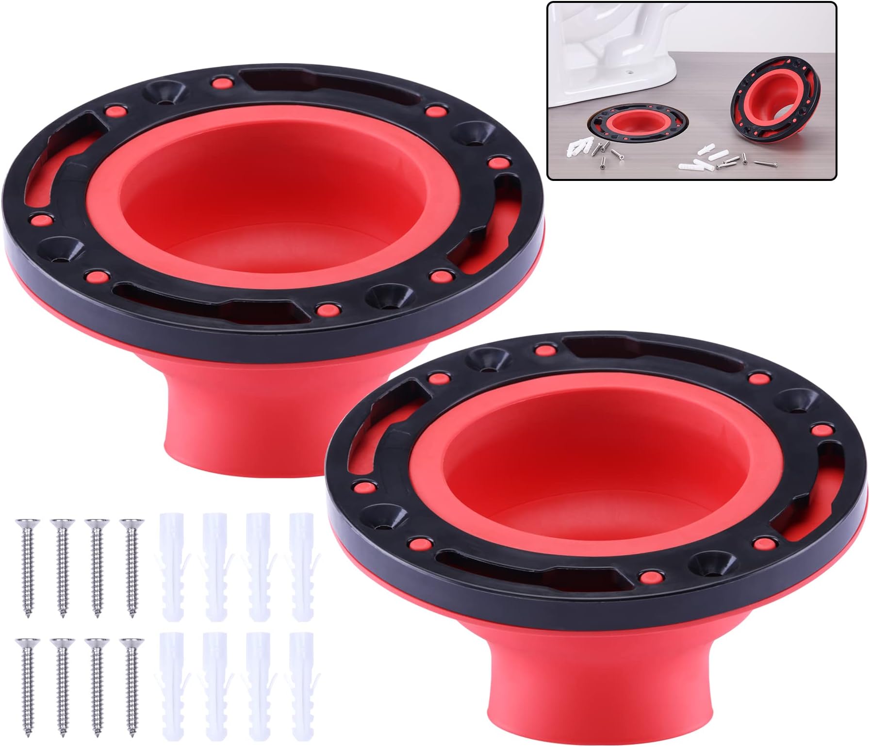 boeemi 2-Pack Universal Toilet Flange for 4-Inch or 5-Inch Waste Pipes ...