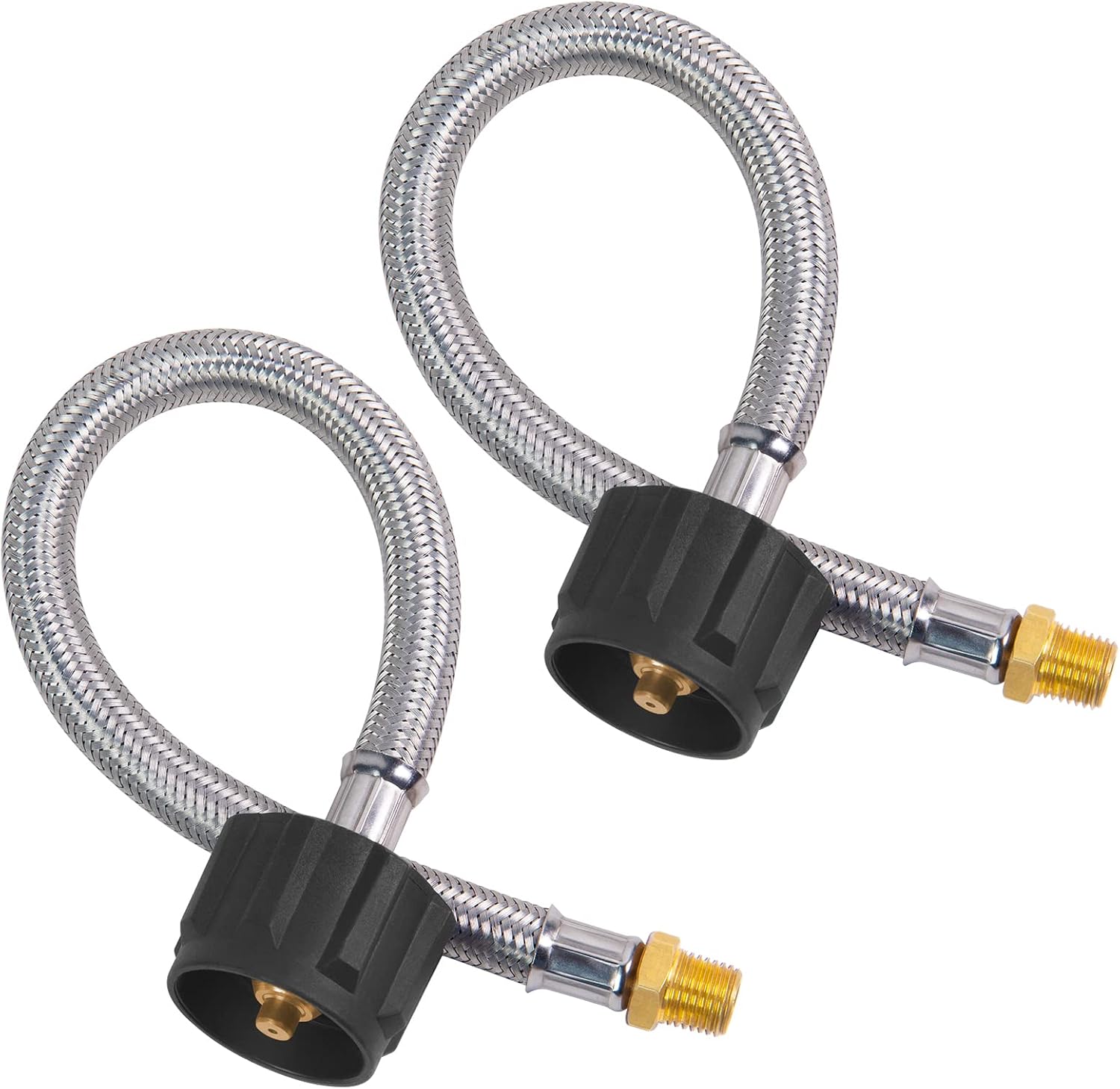 SHINESTAR 2 Pack 1/4" NPT Propane Pigtail Hose, 12Inch Stainless ...