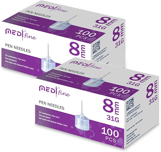 Amazon.com: Medt - Fine Insulin Pen Needles (31G 8 mm), Diabetic ...