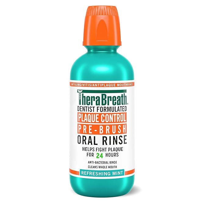 Amazon.com : TheraBreath Plaque Control Pre-Brush Oral Rinse ...