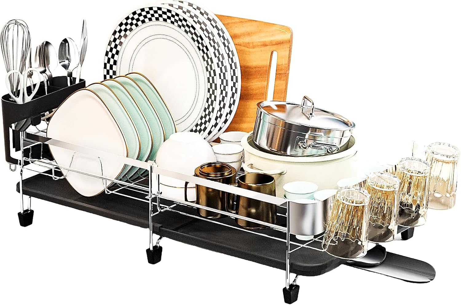 Amazon.com - pretysnow Dish Drying Rack Expandable Dish Racks for ...