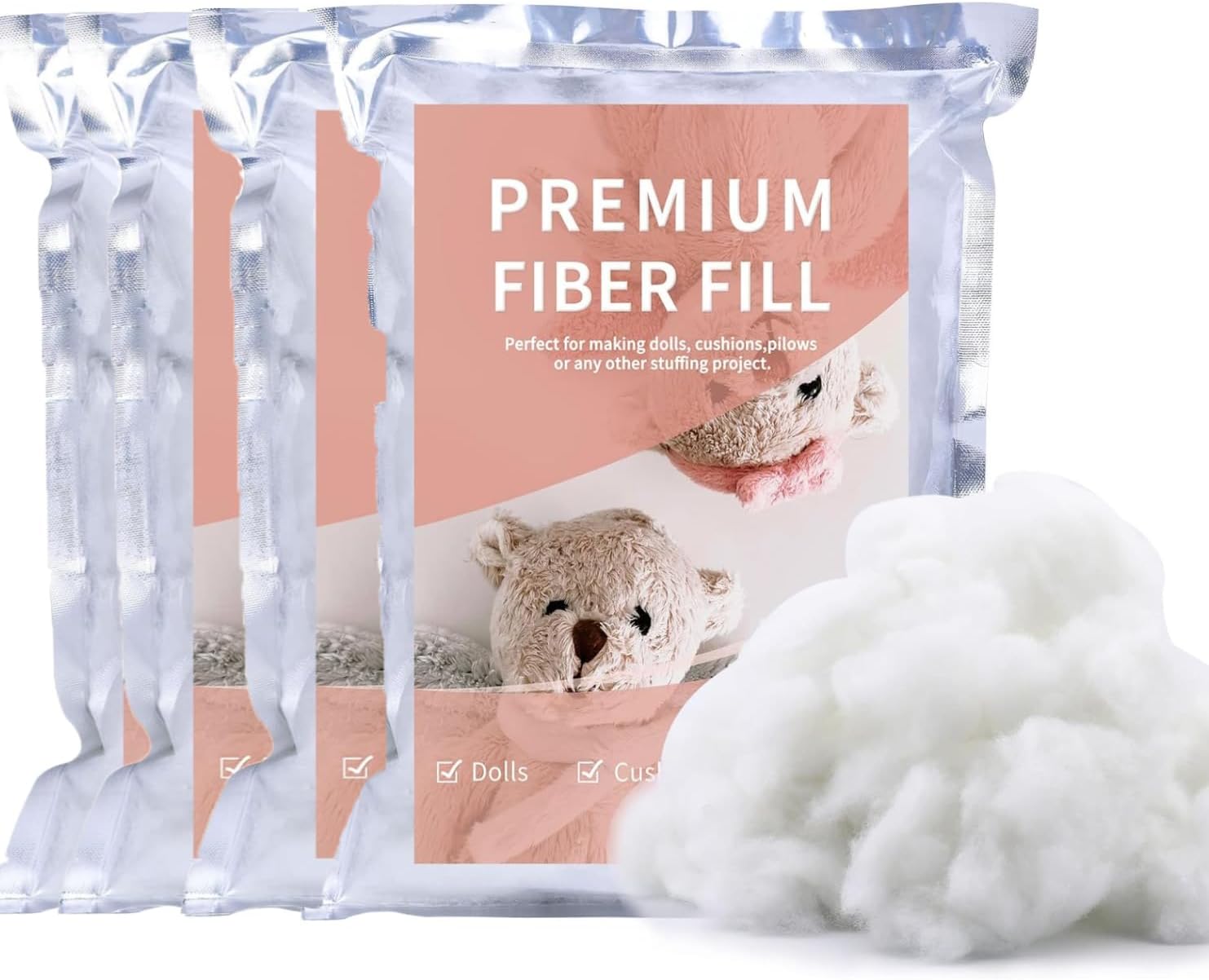 Amazon.com: Zxiixz 550g/19.4oz Polyester Fill, Polyfill Stuffing Fiber ...